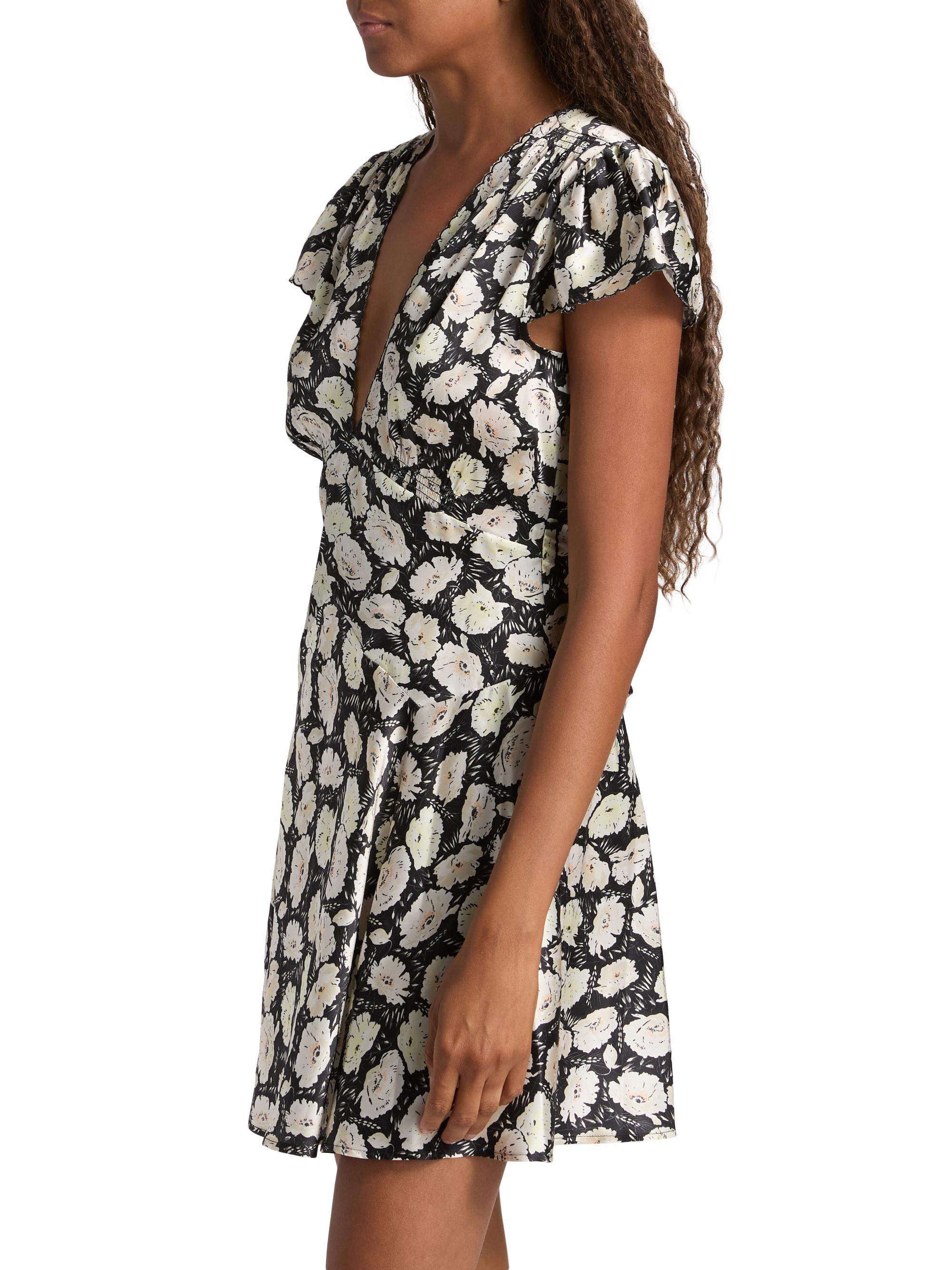 DÔEN Dianne Floral V-Neck Minidress | Saks Fifth Avenue