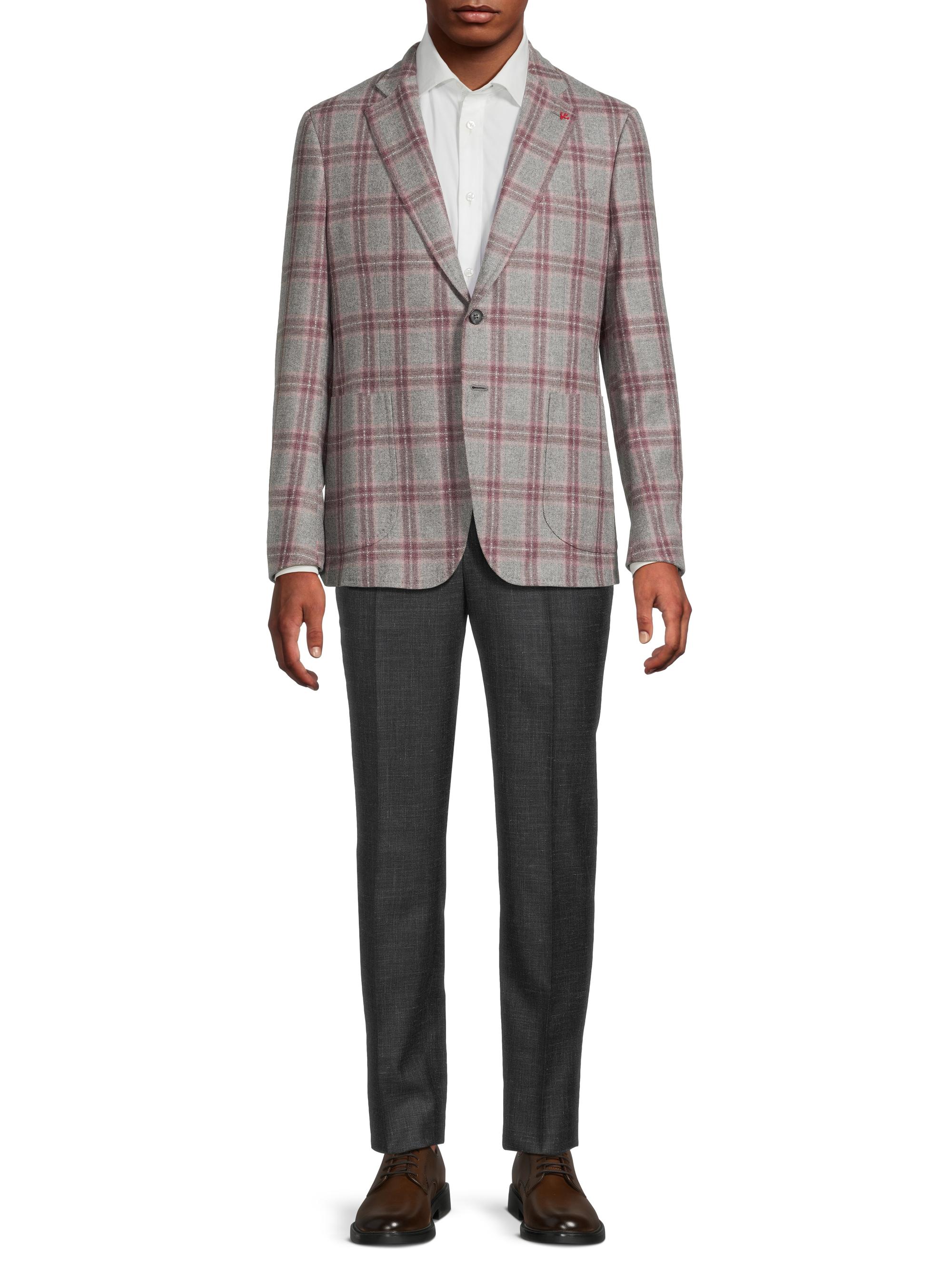 Isaia Windowpane Wool-Cashmere Jacket | Saks Fifth Avenue