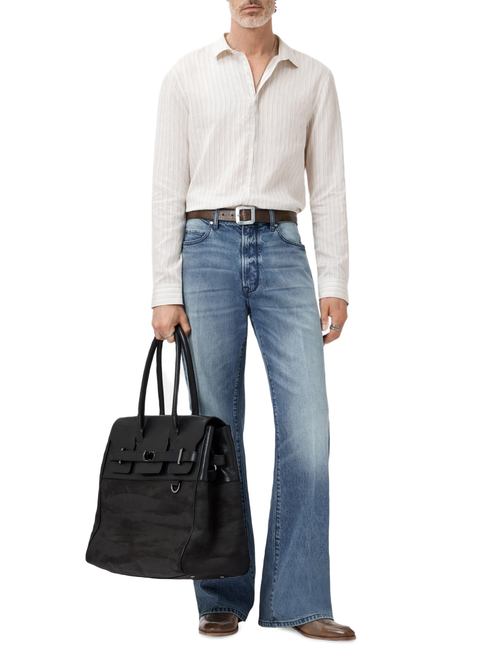 John Varvatos Hickory Button-Front Shirt | Saks Fifth Avenue