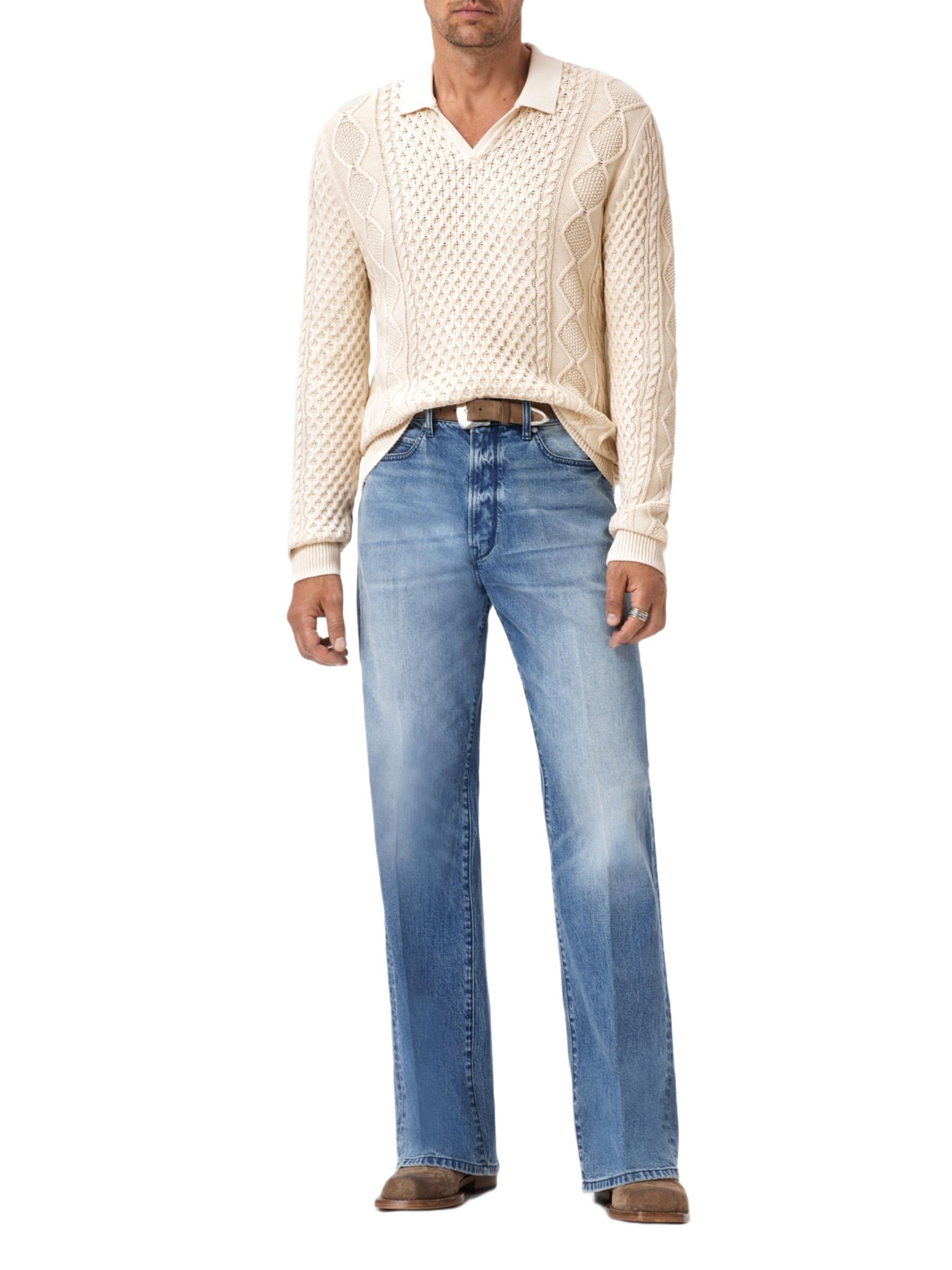 John Varvatos Haynes Cable-Knit Cotton Polo Sweater | Saks Fifth Avenue