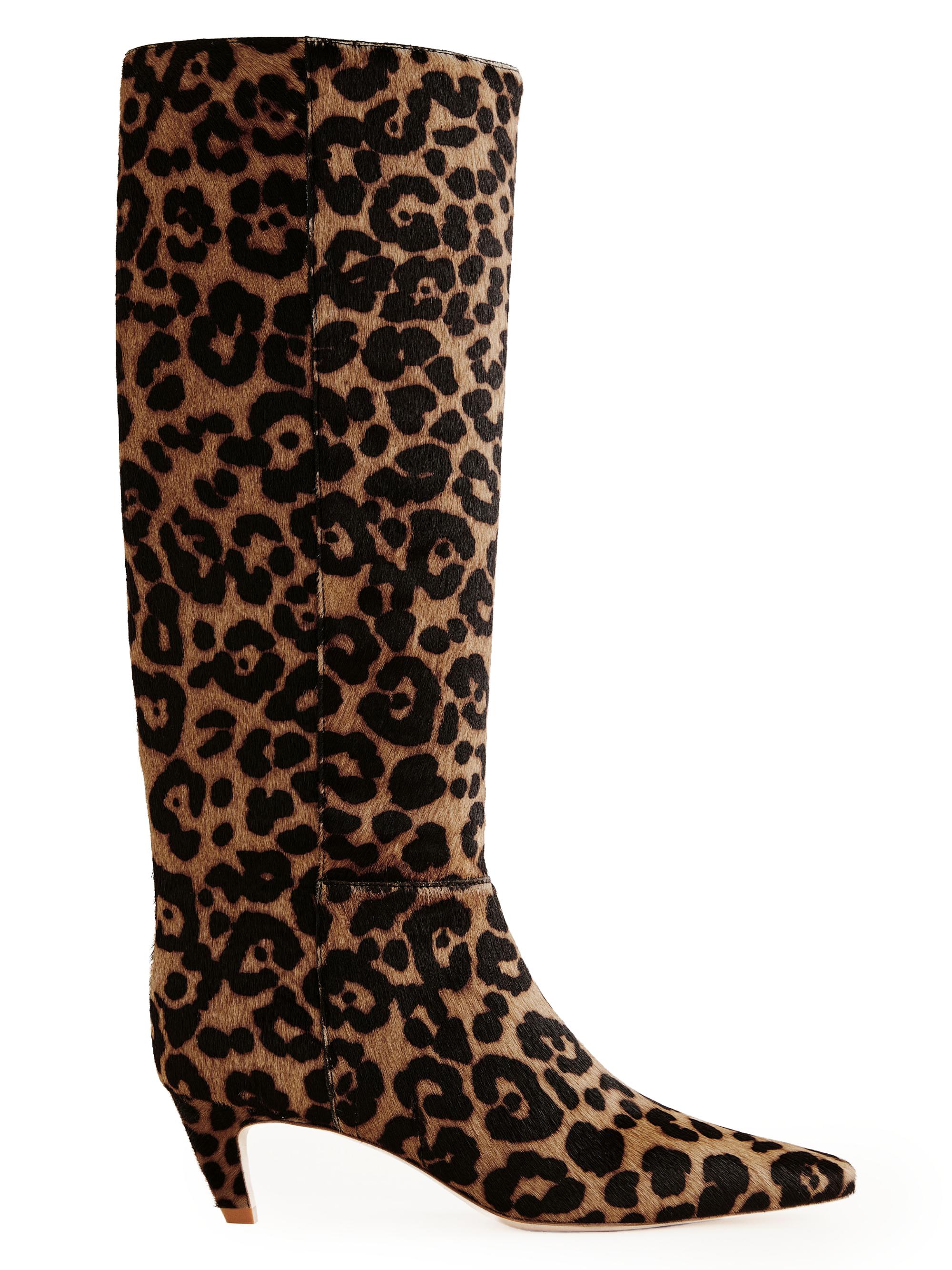 Reformation Remy 50MM Leopard-Print Leather Knee-High Boots | Saks ...