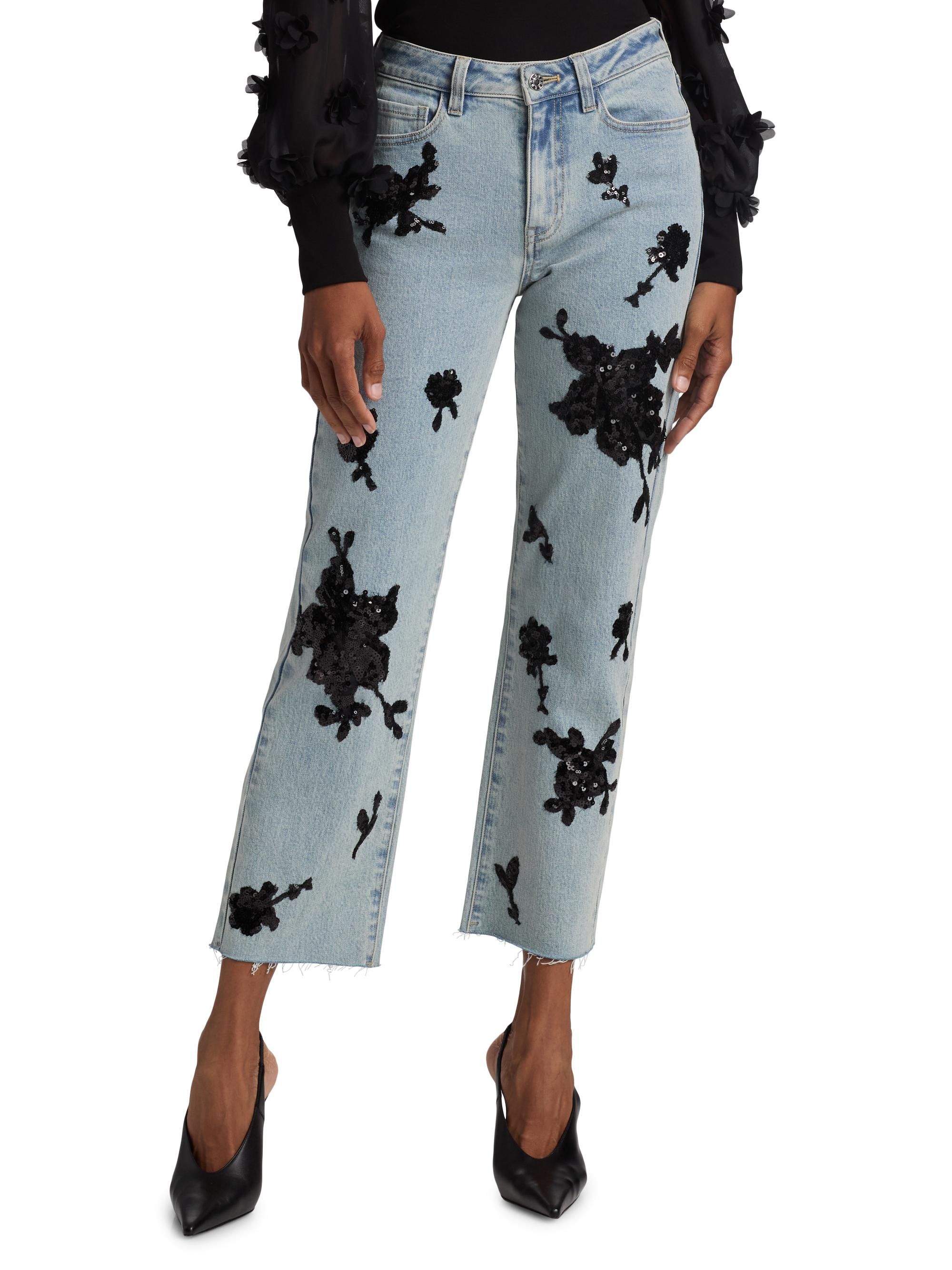 Generation Love Bella Sequined Straight-Leg Jeans | Saks Fifth Avenue