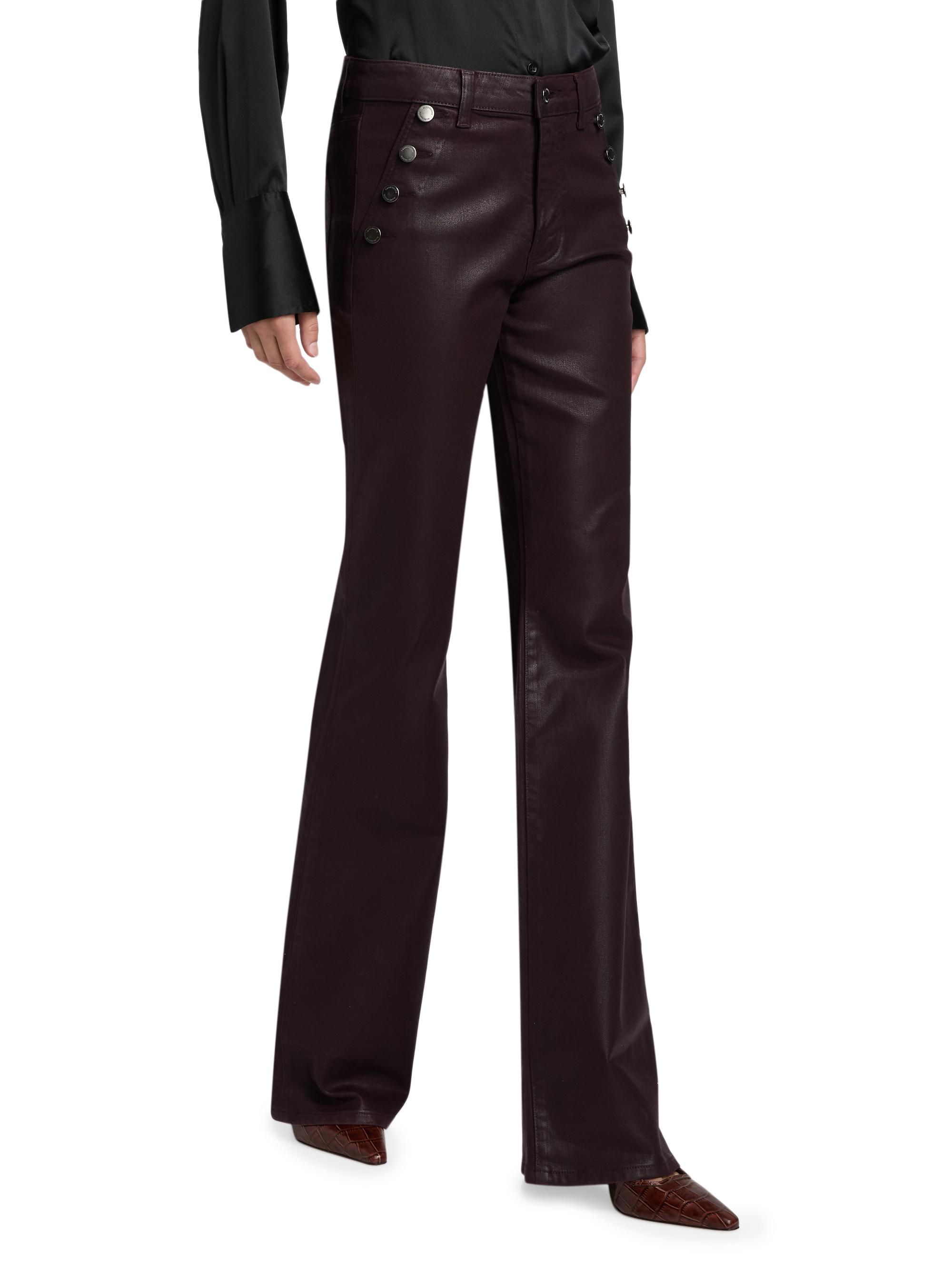Ramy Brook Helena Coated Mid-Rise Flared Jeans | Saks Fifth Avenue