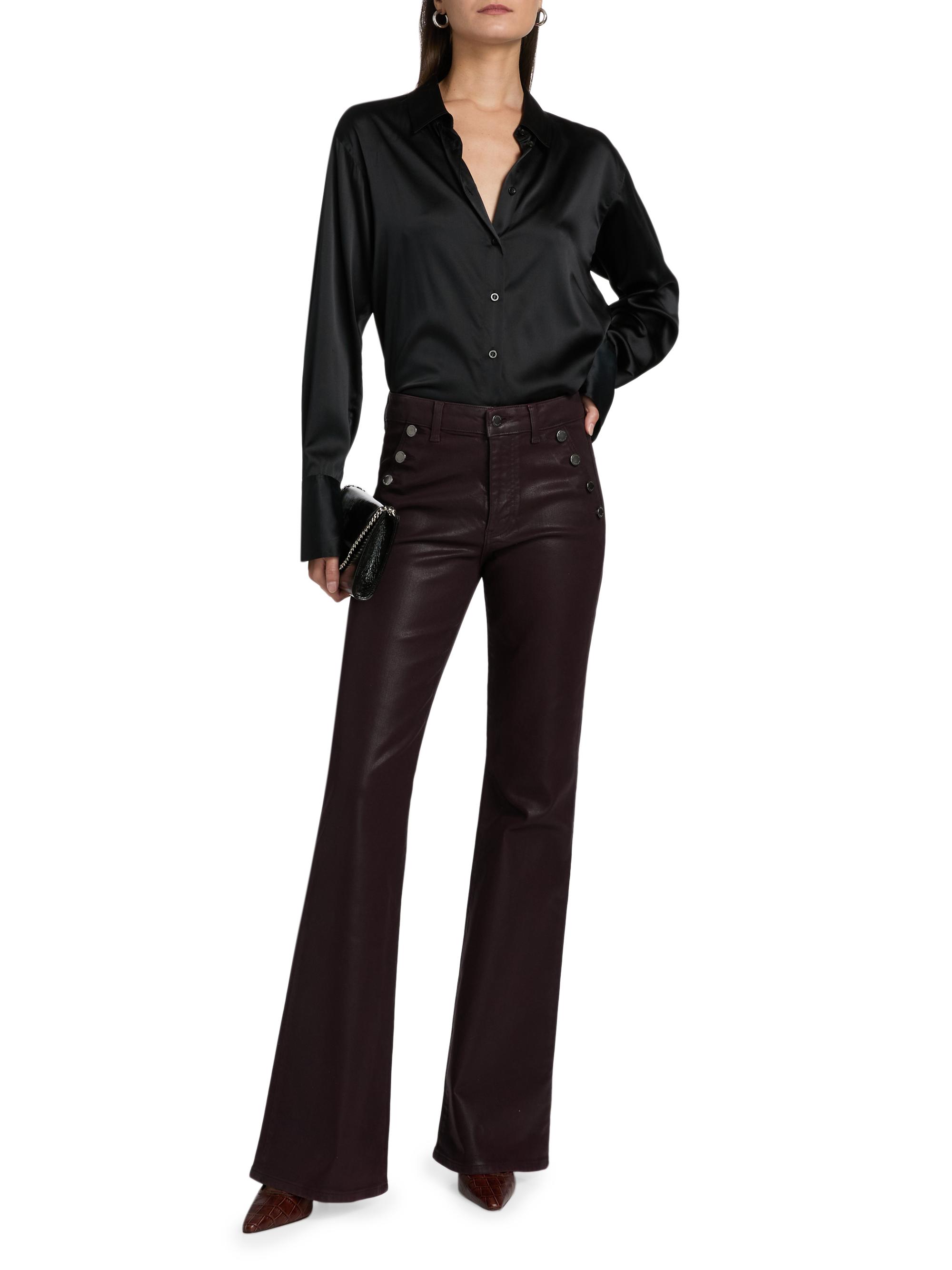 Ramy Brook Helena Coated Mid-Rise Flared Jeans | Saks Fifth Avenue