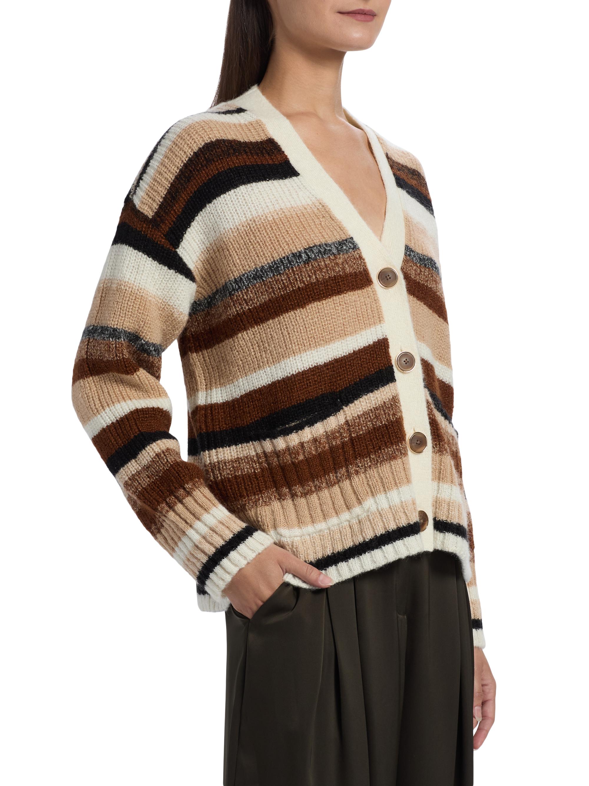 Ramy Brook Caroline Striped V-Neck Cardigan | Saks Fifth Avenue