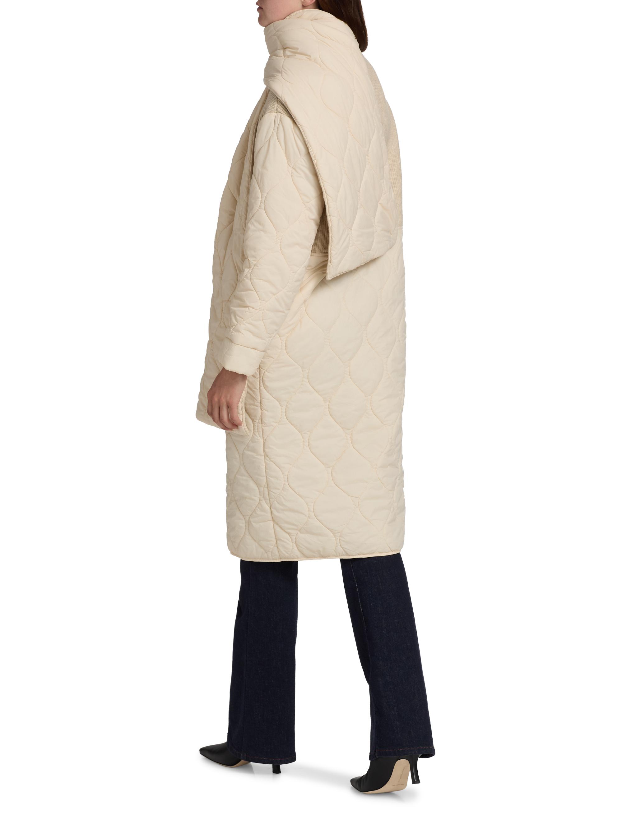 Ramy Brook Melaine Quilted Rib-Knit Scarf Coat | Saks Fifth Avenue
