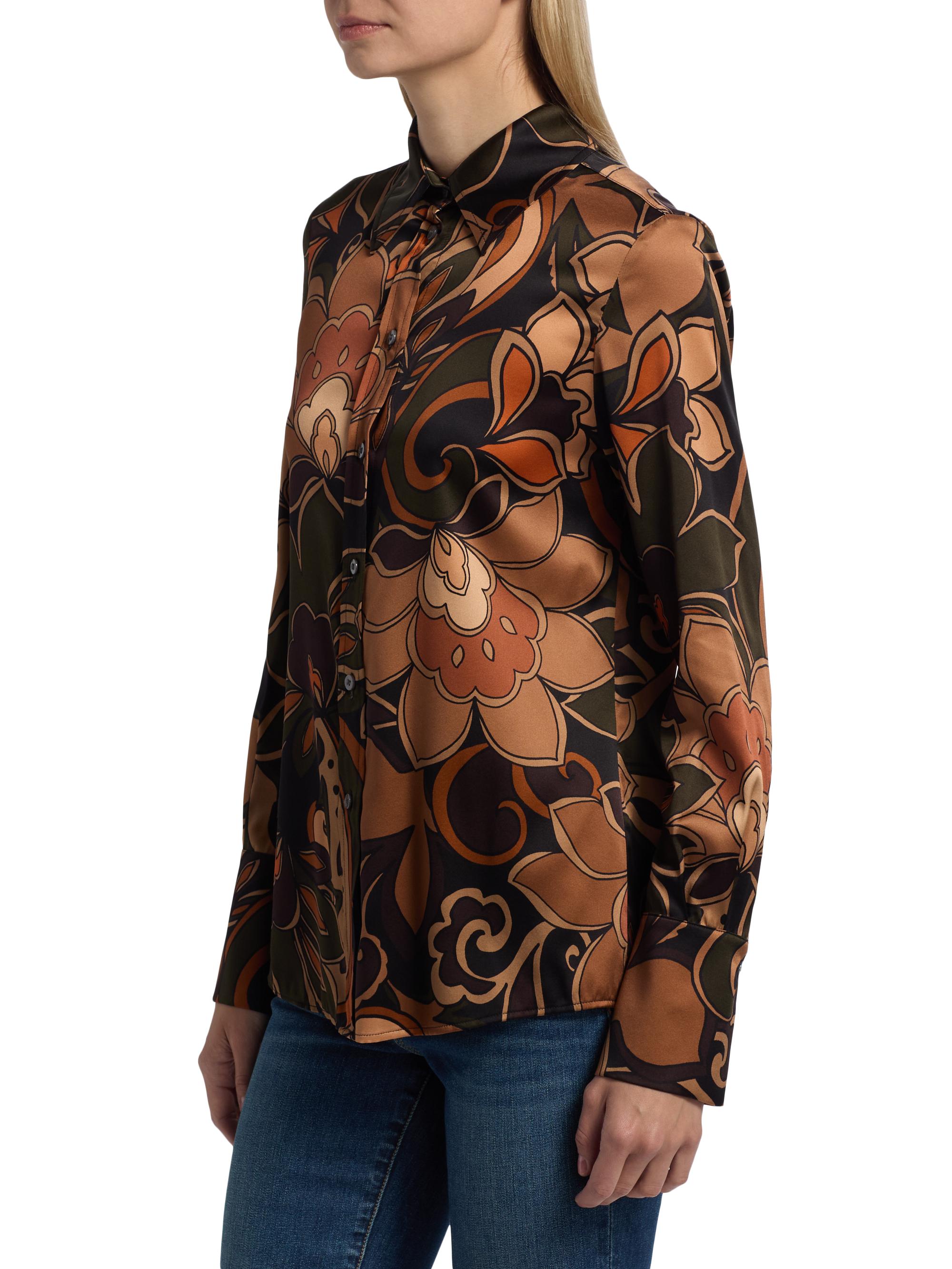 Ramy Brook Victoria Retro-Printed Stretch-Silk Shirt | Saks Fifth Avenue