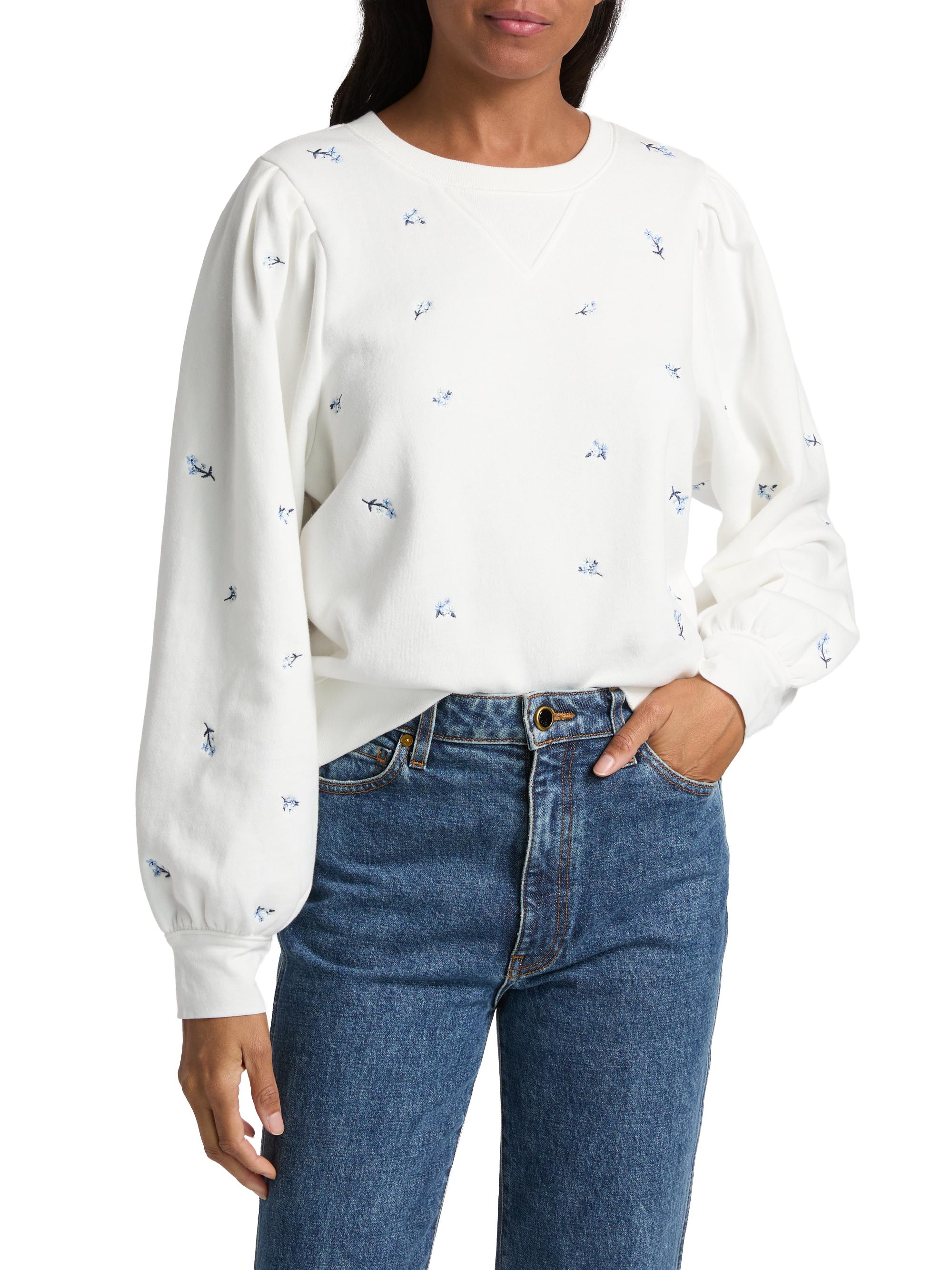 Rails Tiffany Floral-Embroidered Cotton Sweatshirt | Saks Fifth Avenue
