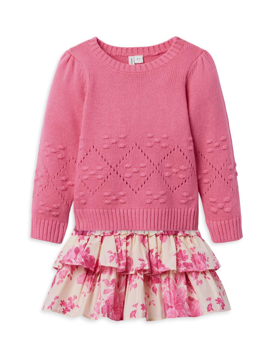 Janie and Jack Little Girl's & Girl's Textured Sweater & Skirt Set ...