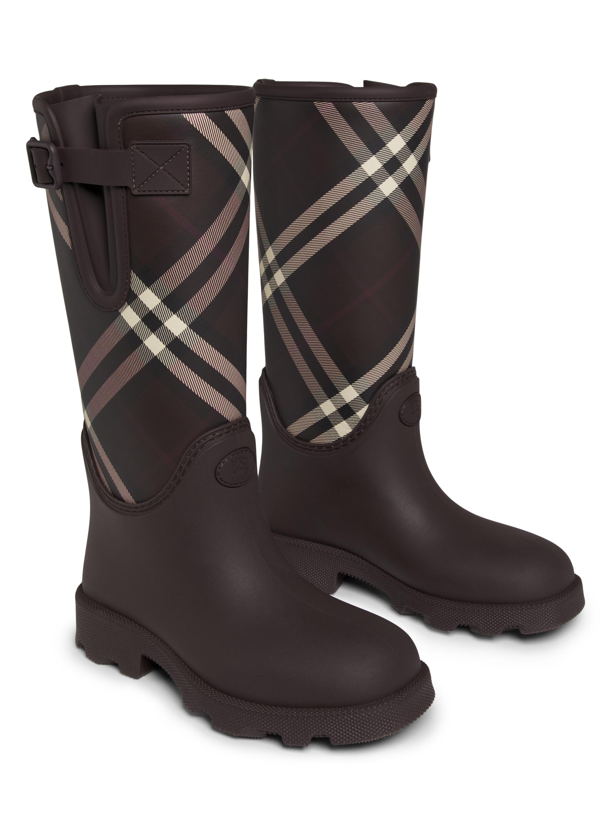 Burberry LF Marsh Check Boots | Saks Fifth Avenue