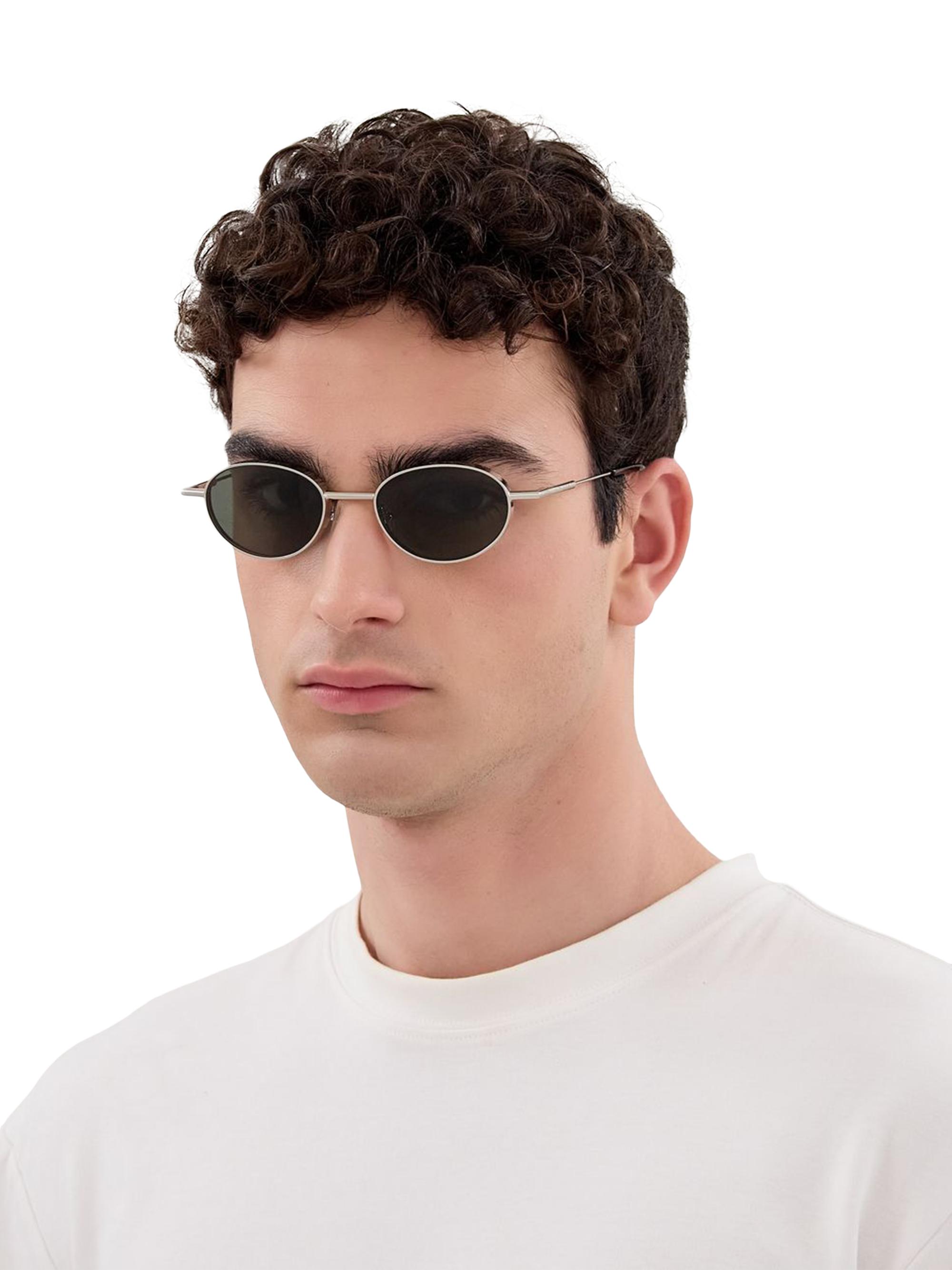 McQueen Metal T-Bar 50MM Oval Sunglasses | Saks Fifth Avenue