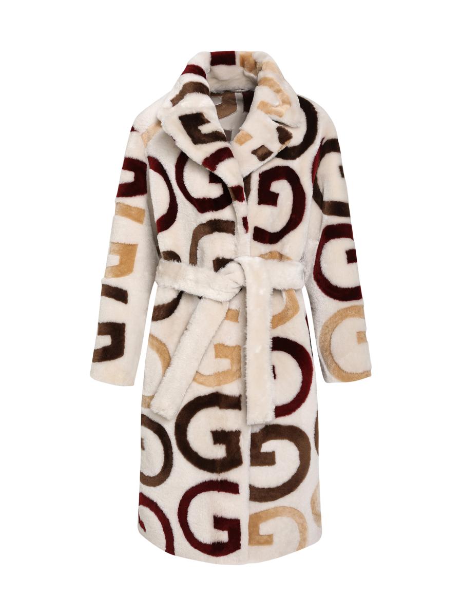 Gorski Reversible Merino Shearling Lamb G Intarsia Short Coat, Belt ...