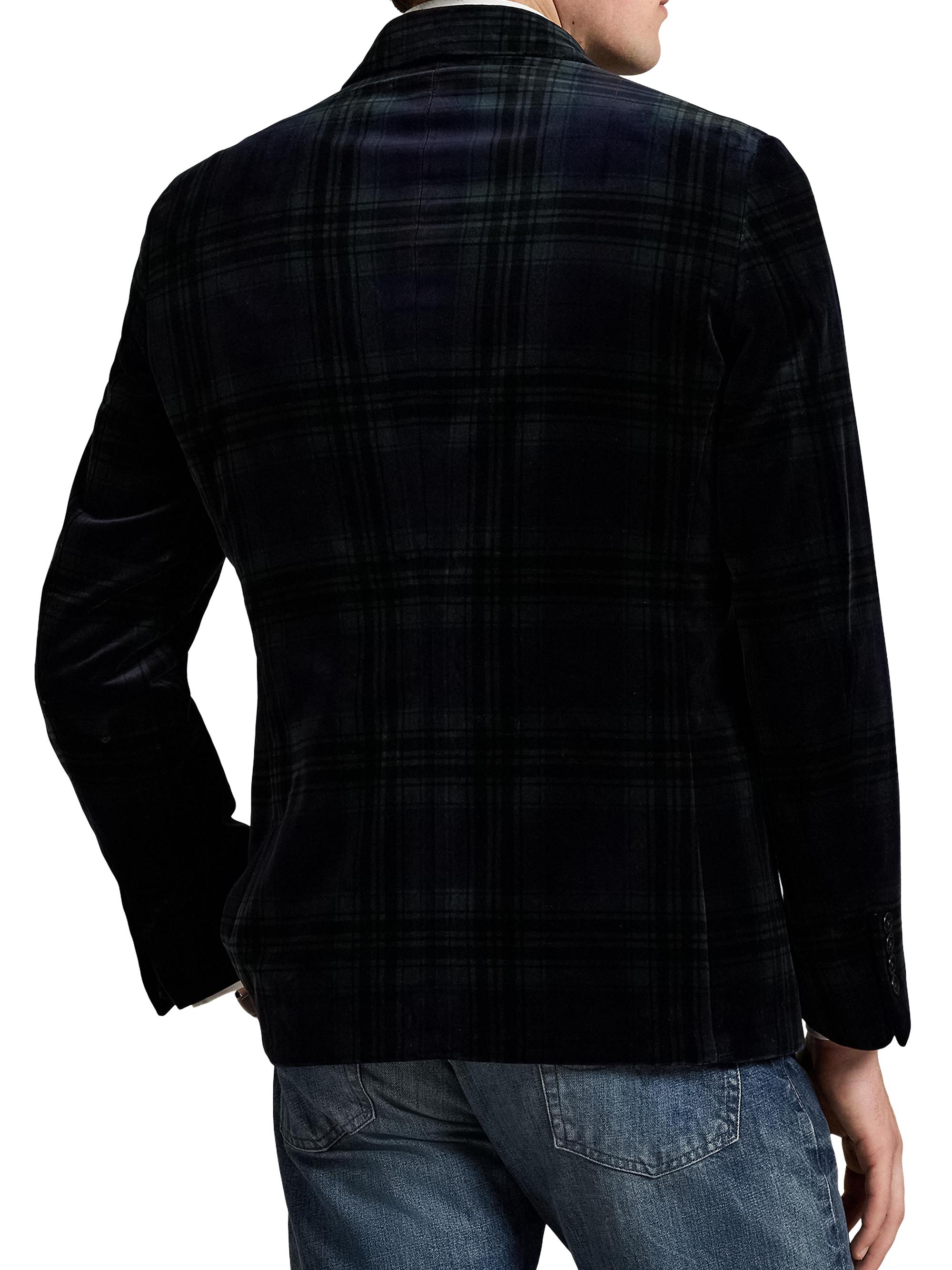 Polo Ralph Lauren Double-Breasted Velvet Plaid Polo Jacket | Saks Fifth ...