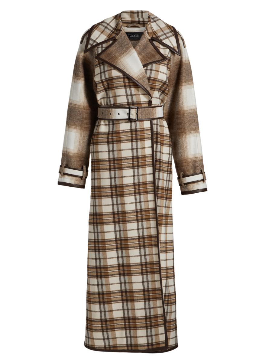 Toccin Chloe Plaid Trench Coat | Saks Fifth Avenue