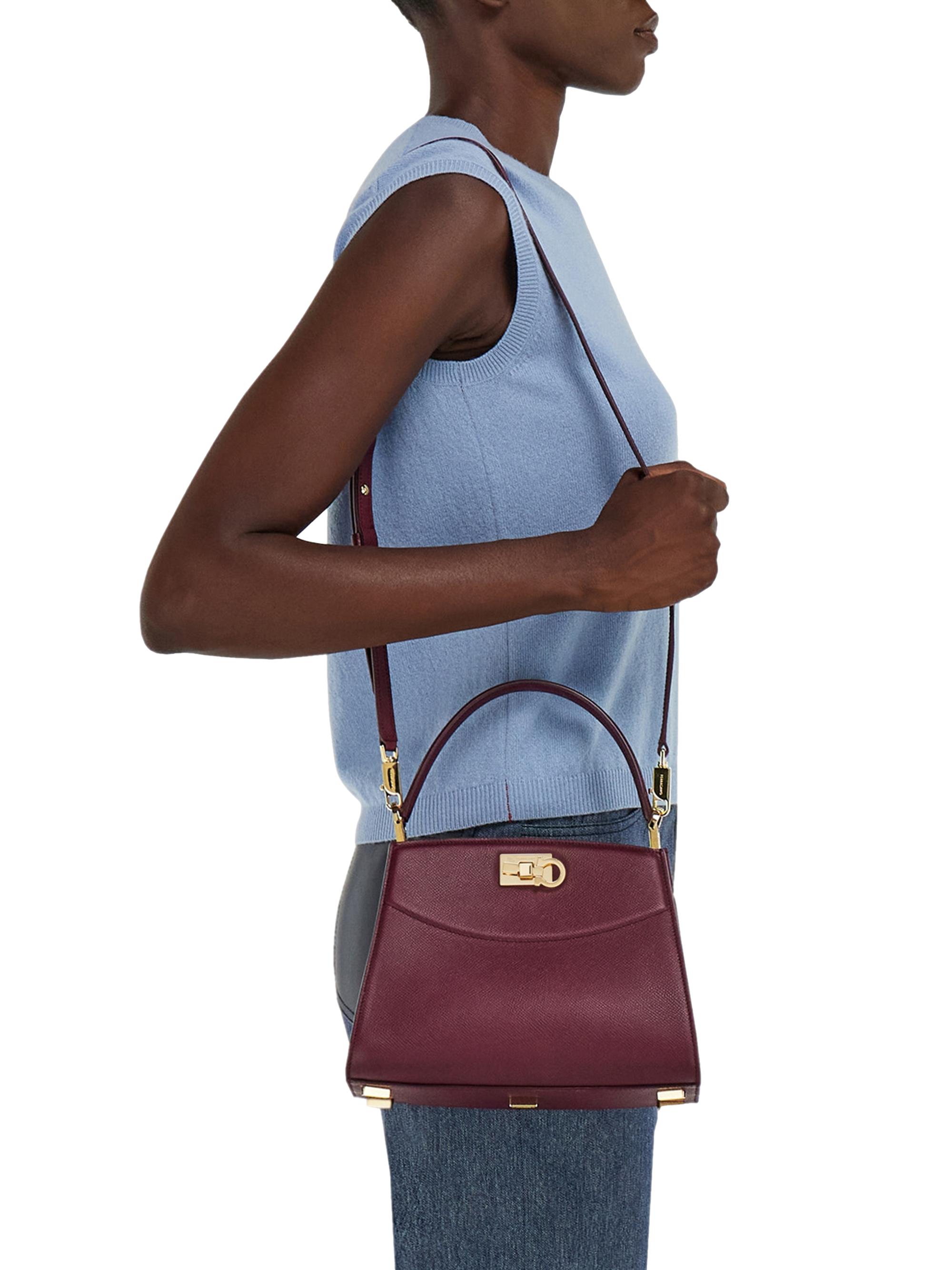 FERRAGAMO Studio Box Leather Top Handle Bag | Saks Fifth Avenue