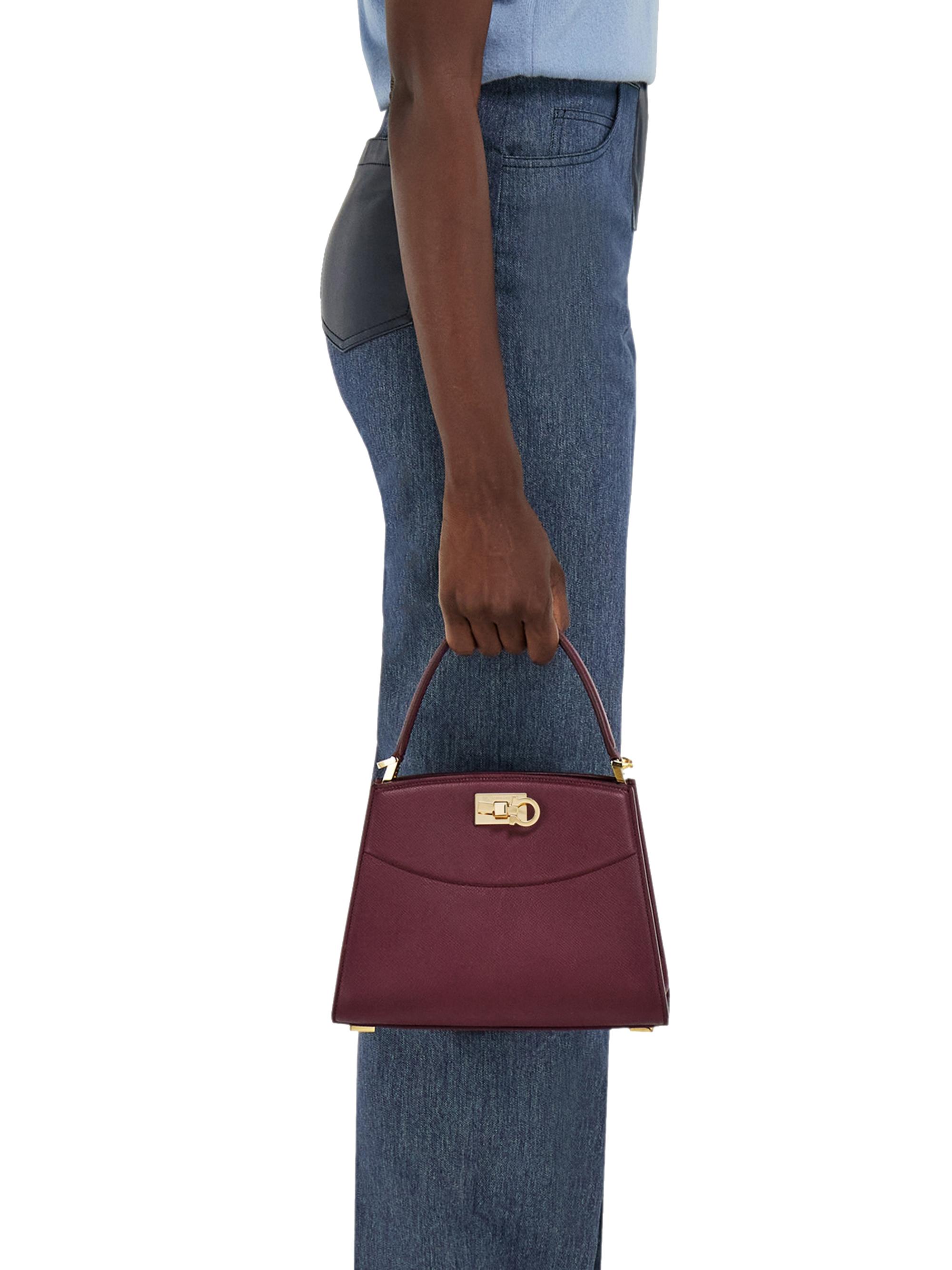 FERRAGAMO Studio Box Leather Top Handle Bag | Saks Fifth Avenue