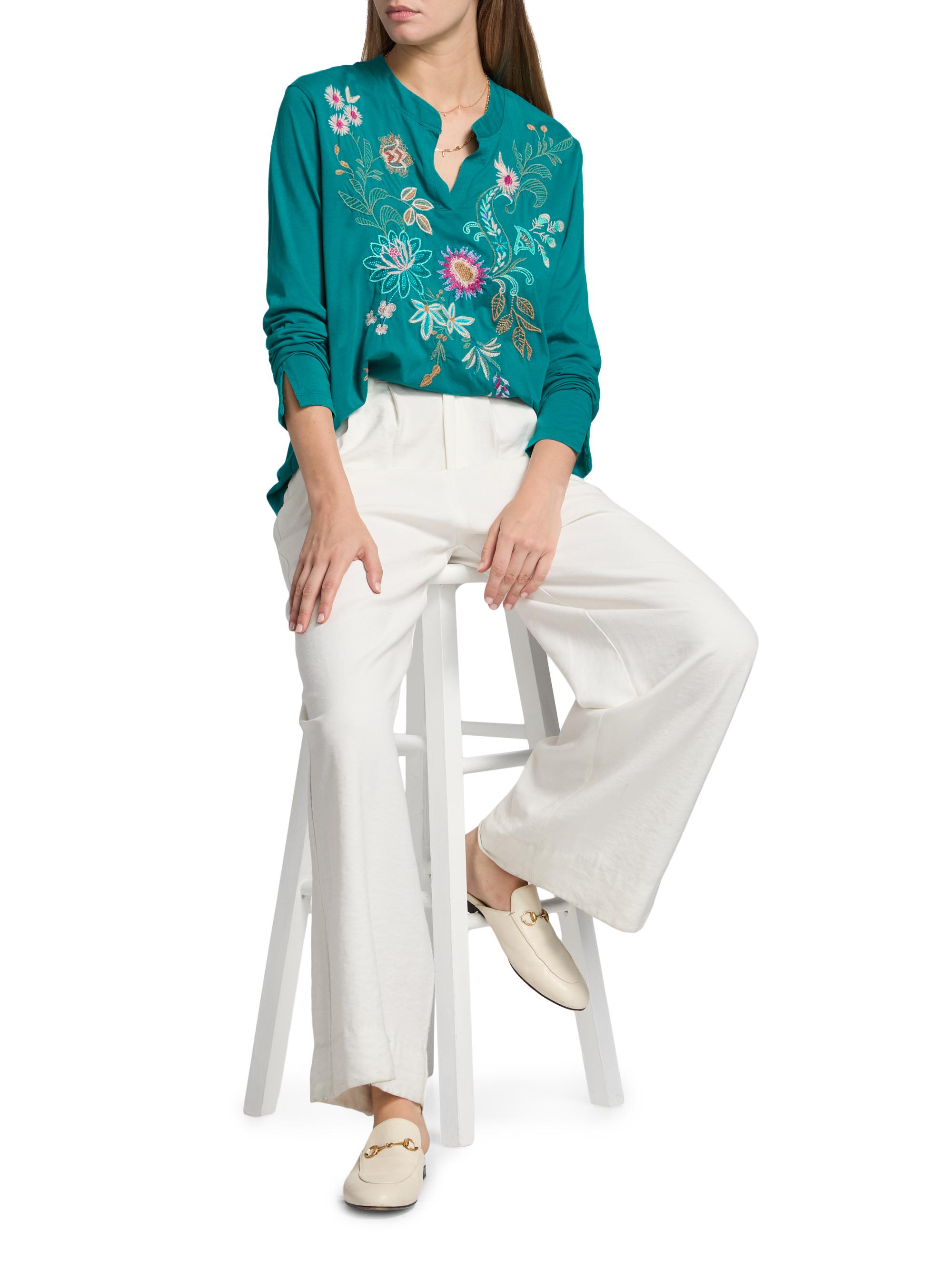 Johnny Was Edwin Split Jersey T-Shirt | Saks Fifth Avenue