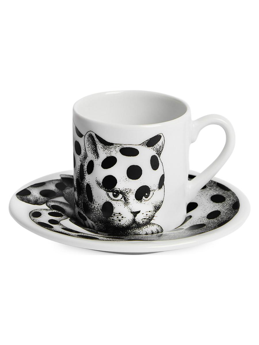 Fornasetti High Fidelity Polka Dot Coffee Mug & Saucer | Saks Fifth Avenue