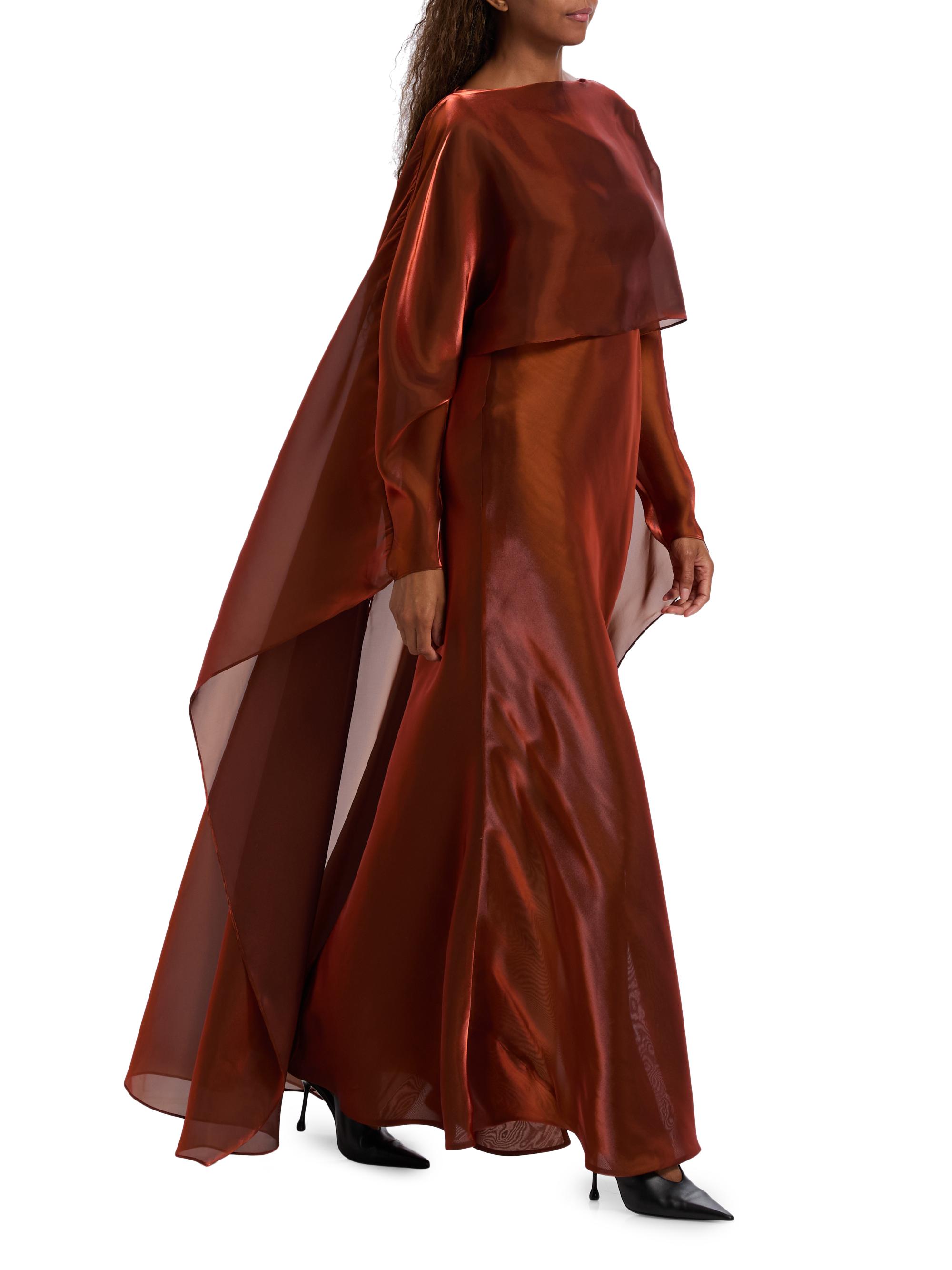 LaPointe Metallic Organza Cape Gown | Saks Fifth Avenue