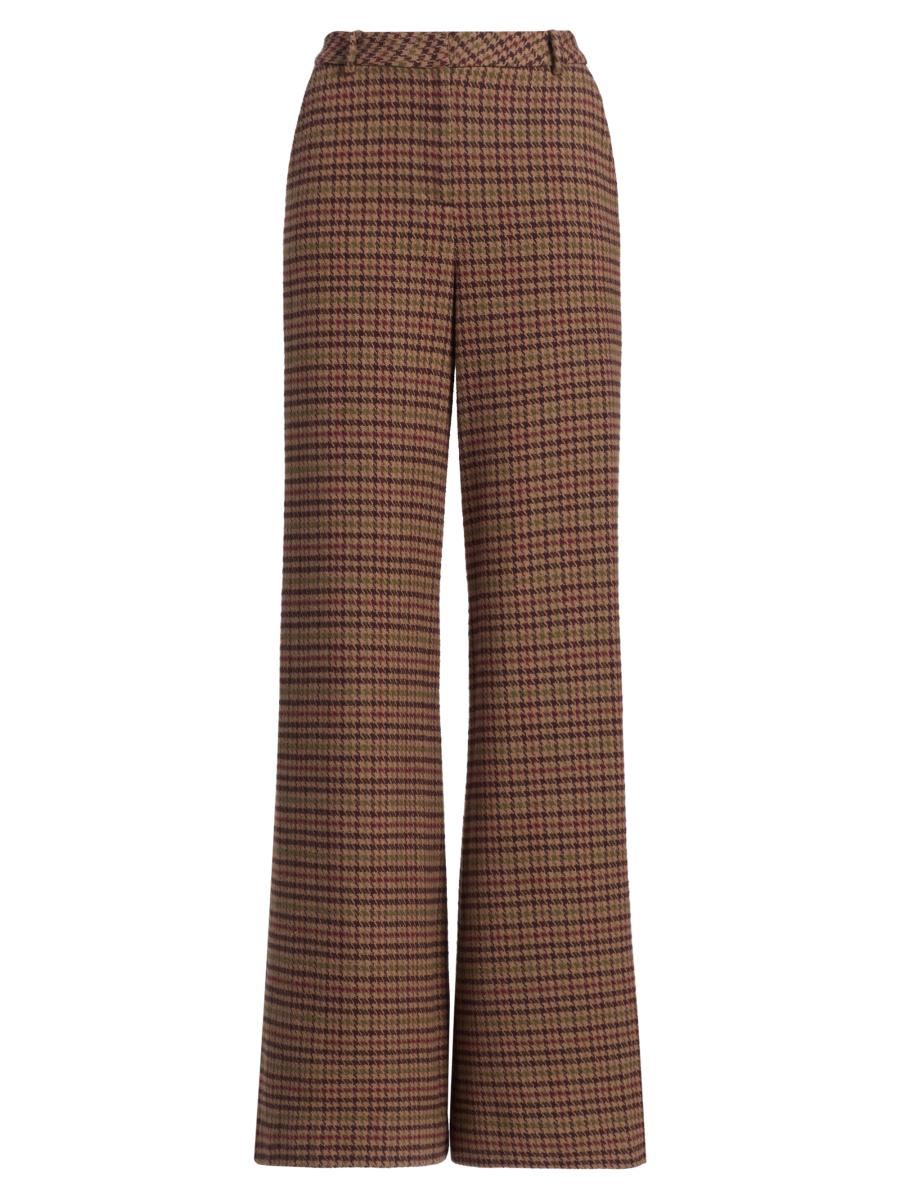 L'AGENCE Pilar Houndstooth Cotton Wide-Leg Pants | Saks Fifth Avenue