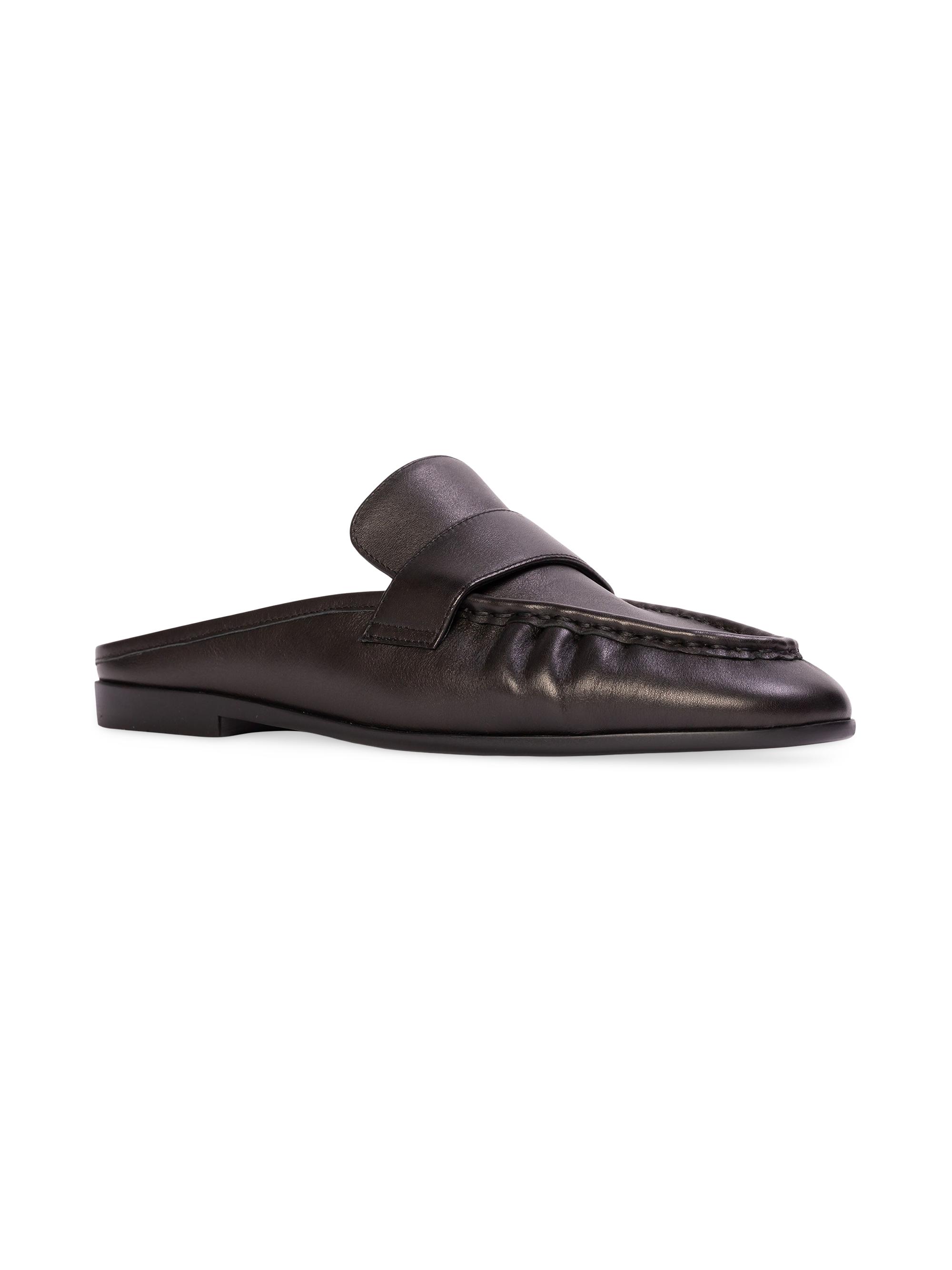 Black Suede Studio Gabby Backless Leather Loafers | Saks Fifth Avenue
