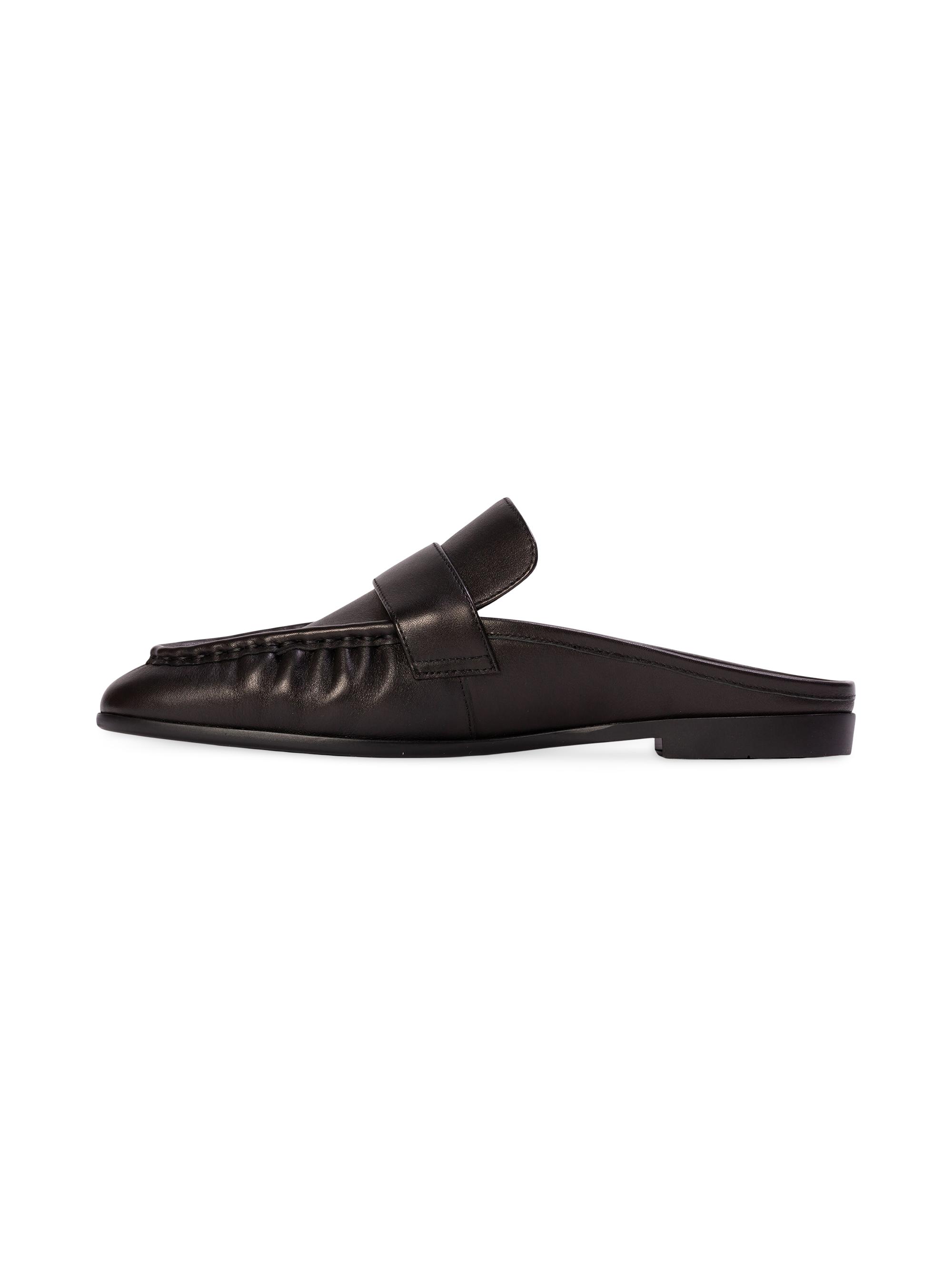 Black Suede Studio Gabby Backless Leather Loafers | Saks Fifth Avenue