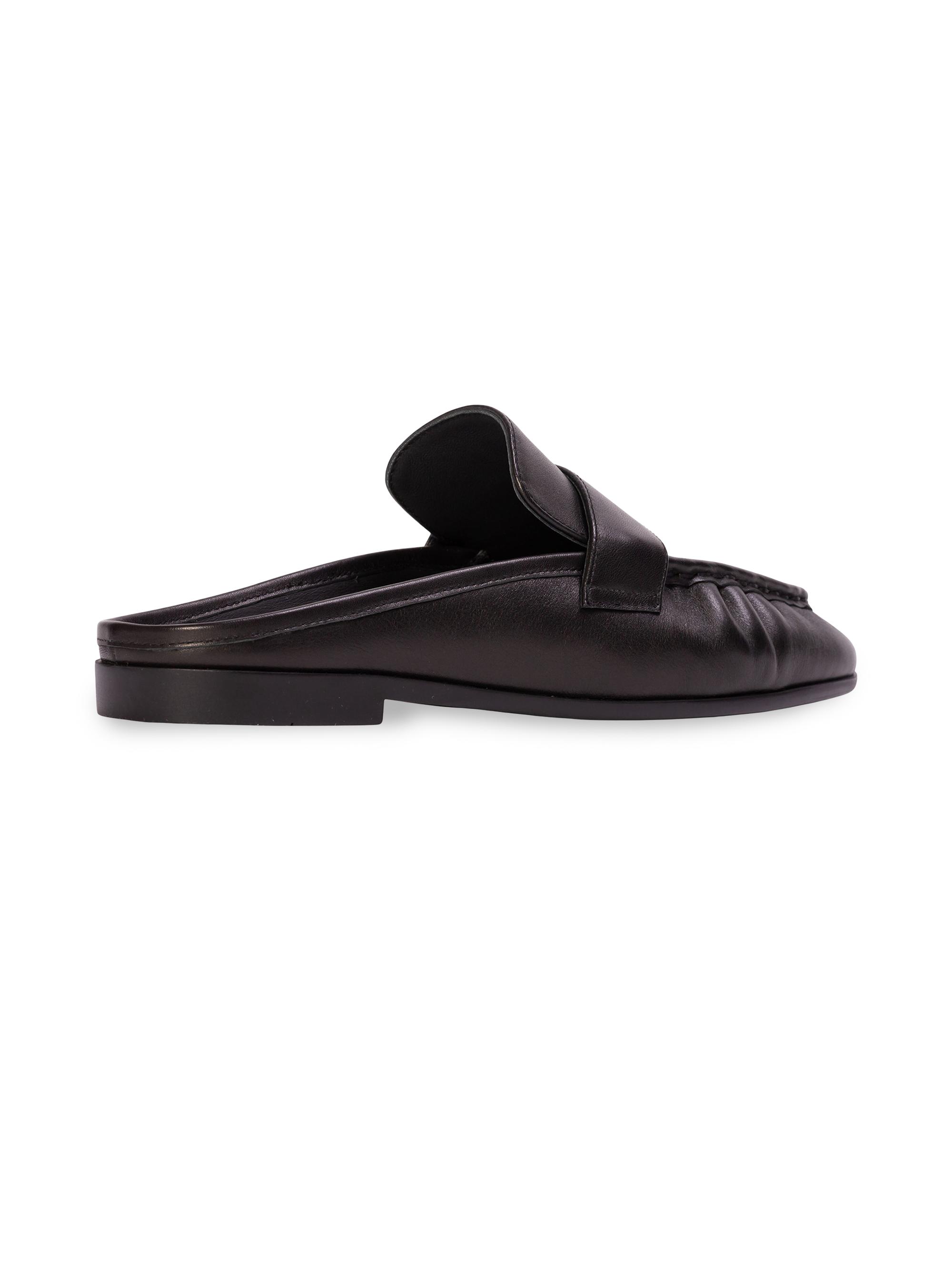 Black Suede Studio Gabby Backless Leather Loafers | Saks Fifth Avenue