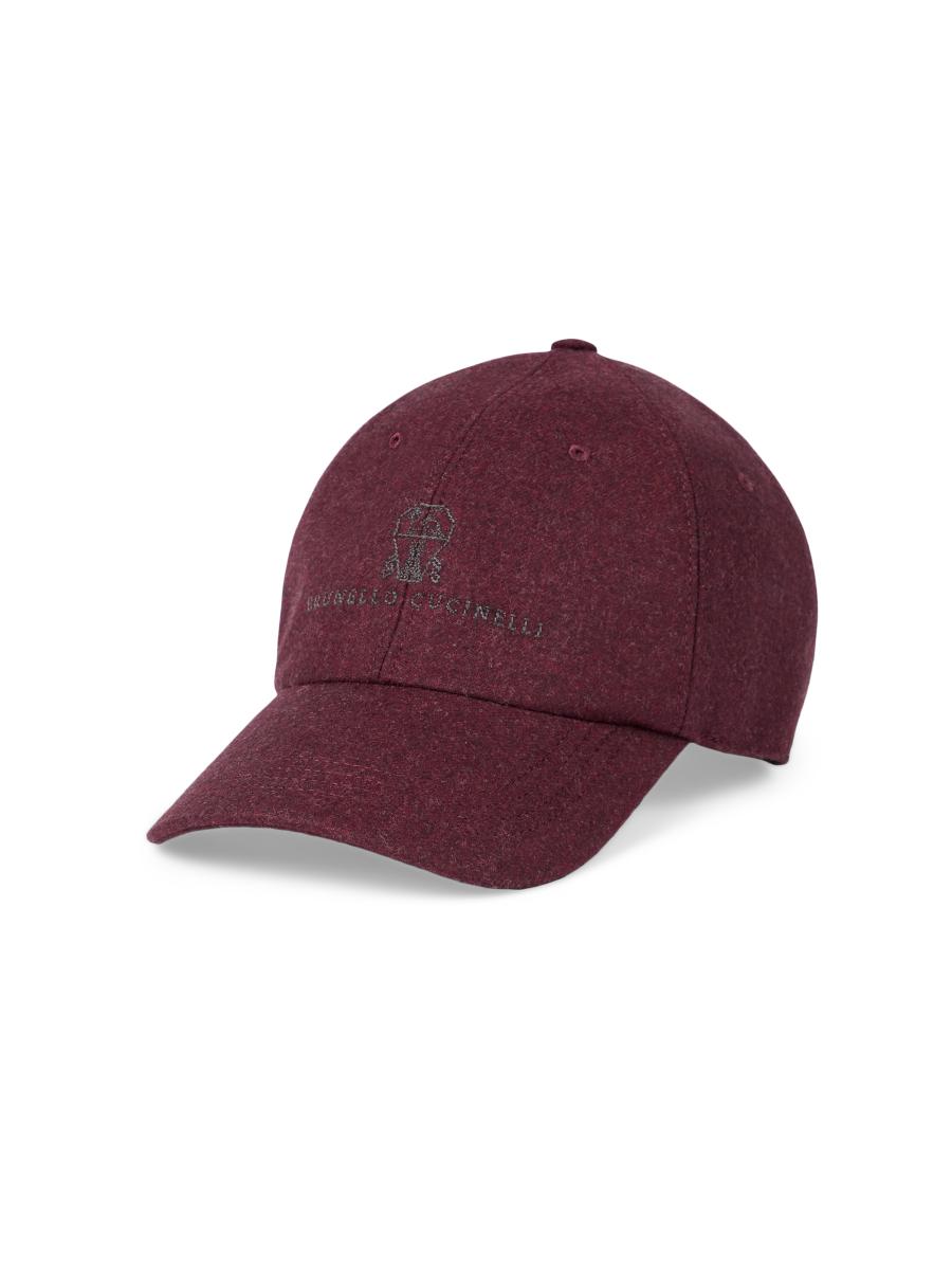 Brunello Cucinelli Virgin Wool Flannel Baseball Cap with Embroidery ...