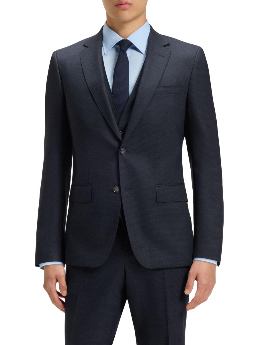 BOSS Slim-Fit Suit in Micro-Patterned Stretch Wool | Saks Fifth Avenue