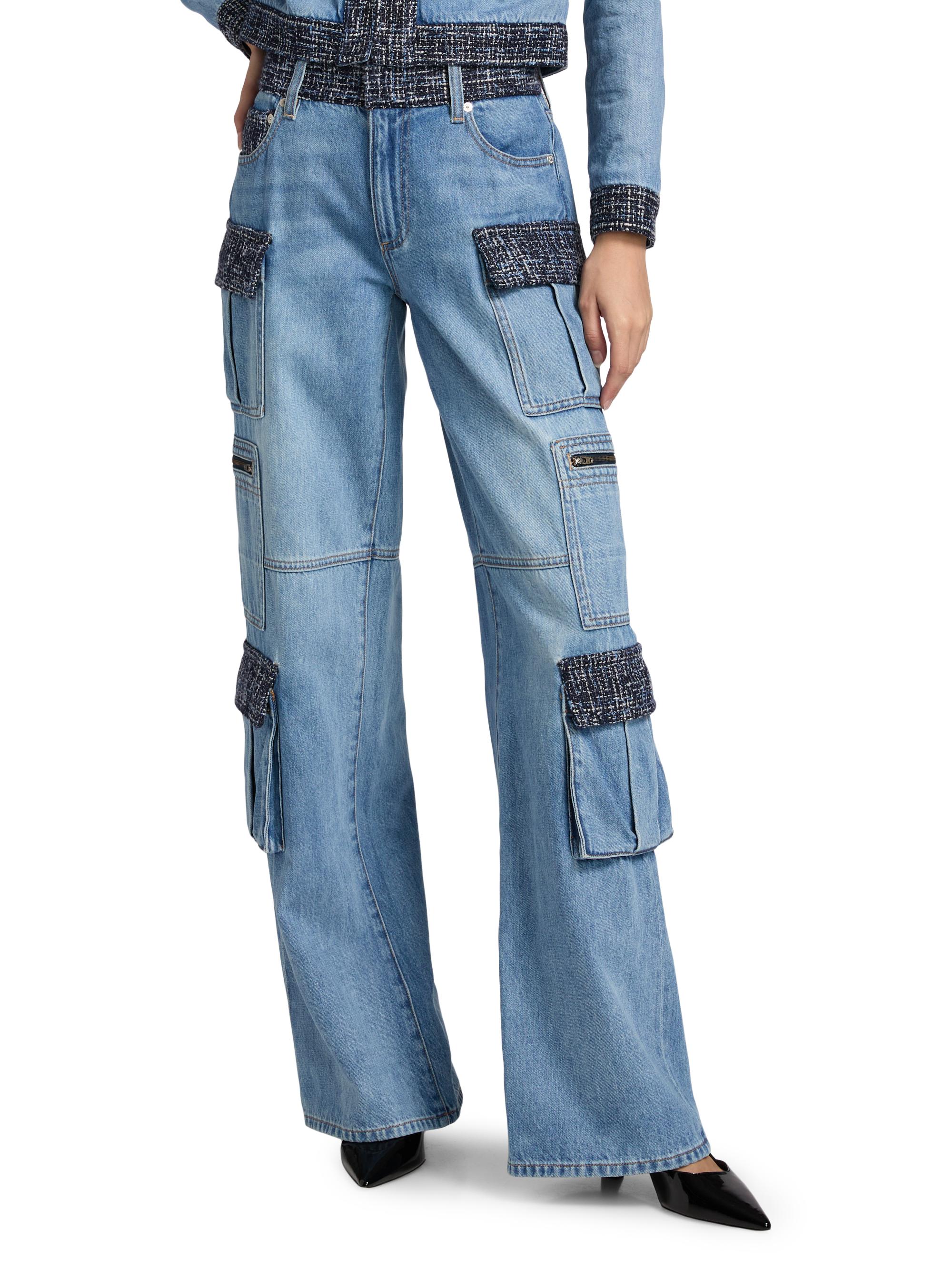 Alice Olivia Cay Baggy Denim Cargo Pants
