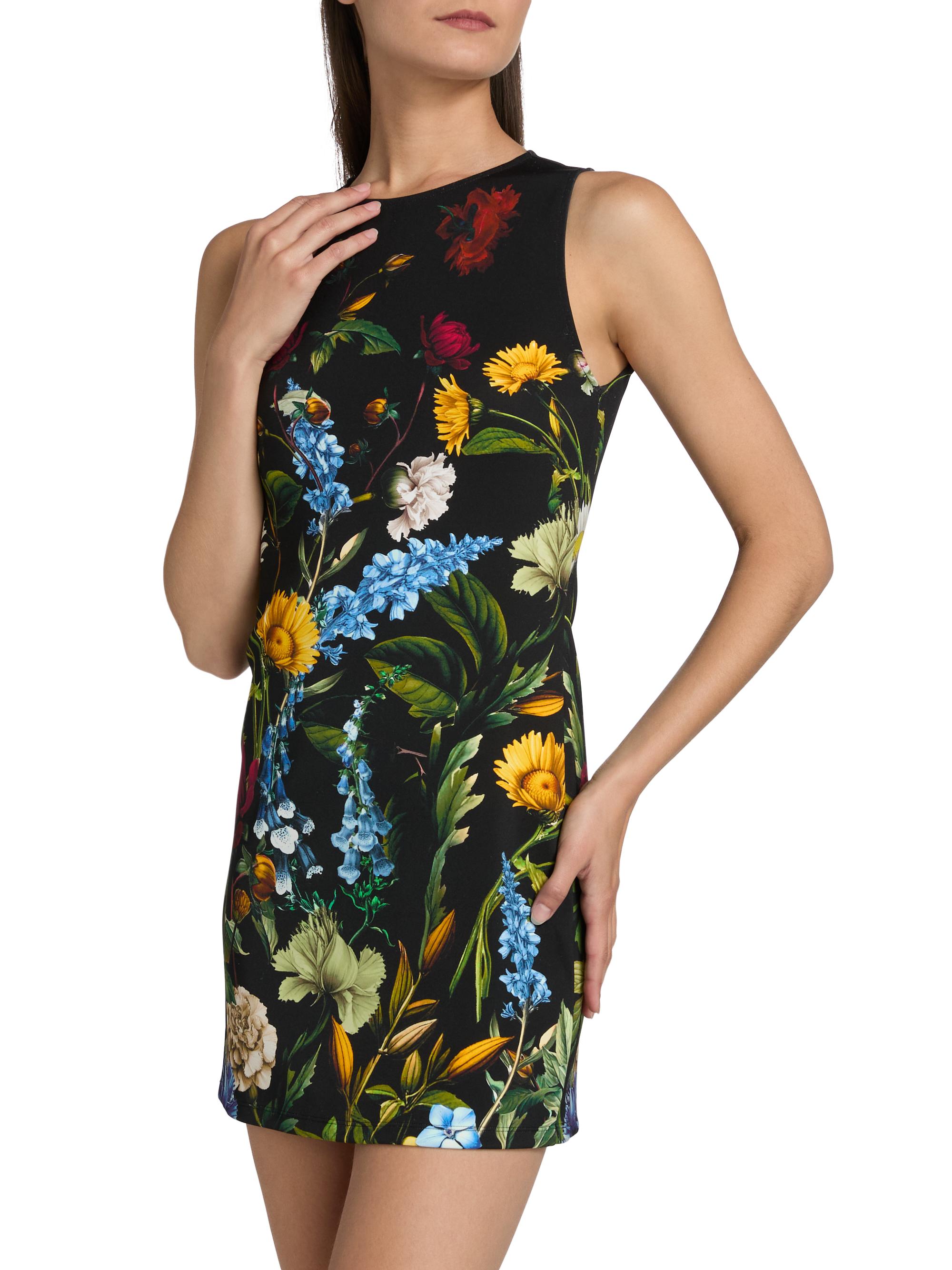 Alice + Olivia Wynell Floral Sleeveless Sheath Minidress | Saks Fifth ...
