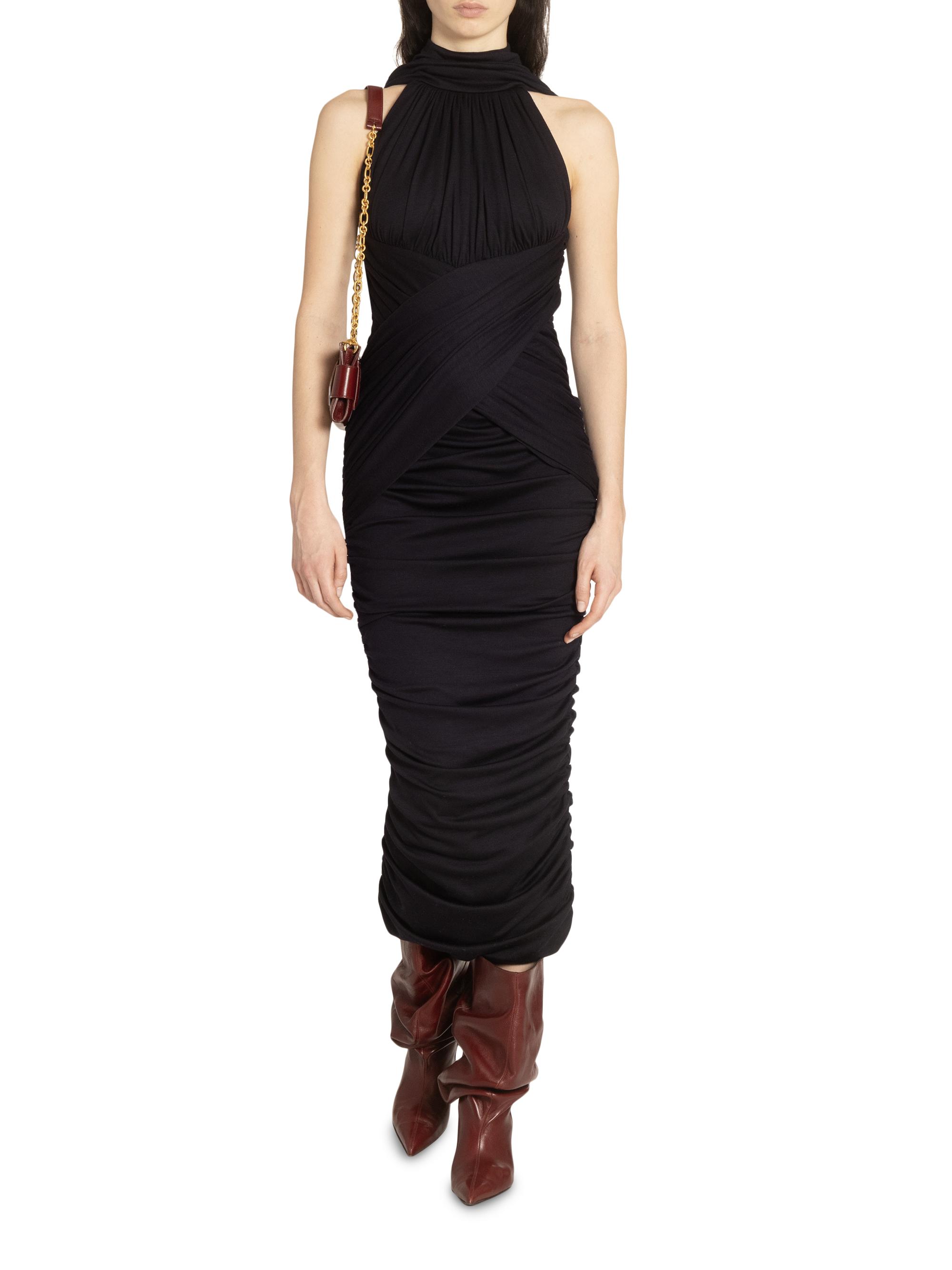 Balmain Ruched Wool Midi-Dress | Saks Fifth Avenue
