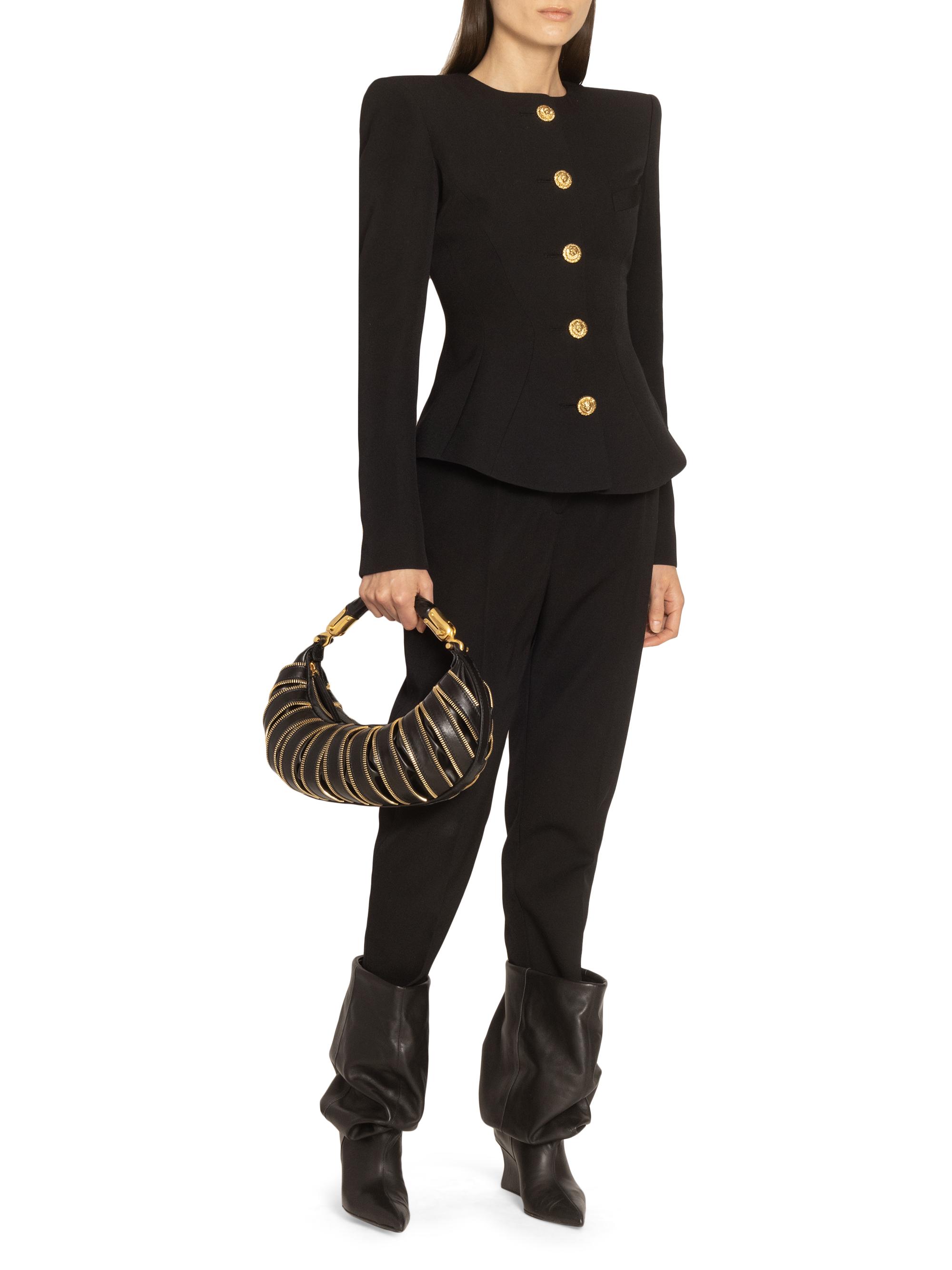 Balmain Grain de Poudre Buttoned Wool Basque Jacket | Saks Fifth Avenue