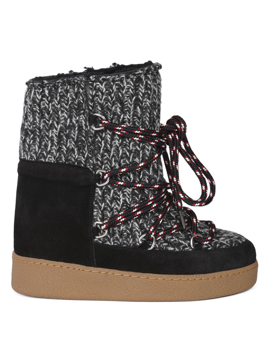 Isabel Marant Nowles 40MM Fur-Lined Wool Platform Boots | Saks Fifth Avenue