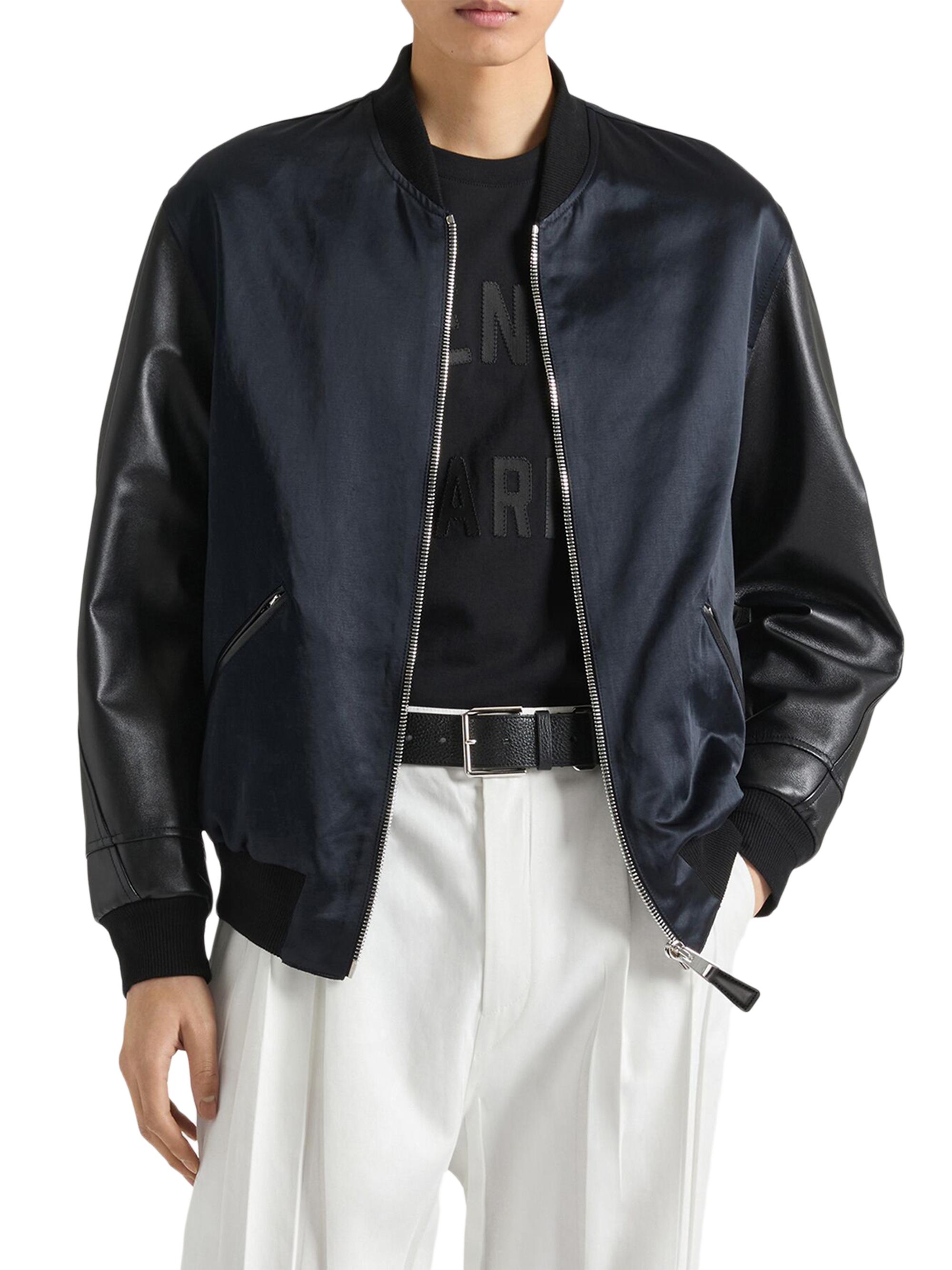 Givenchy Bomber Jacket in Satin and Nappa Leather | Saks Fifth Avenue
