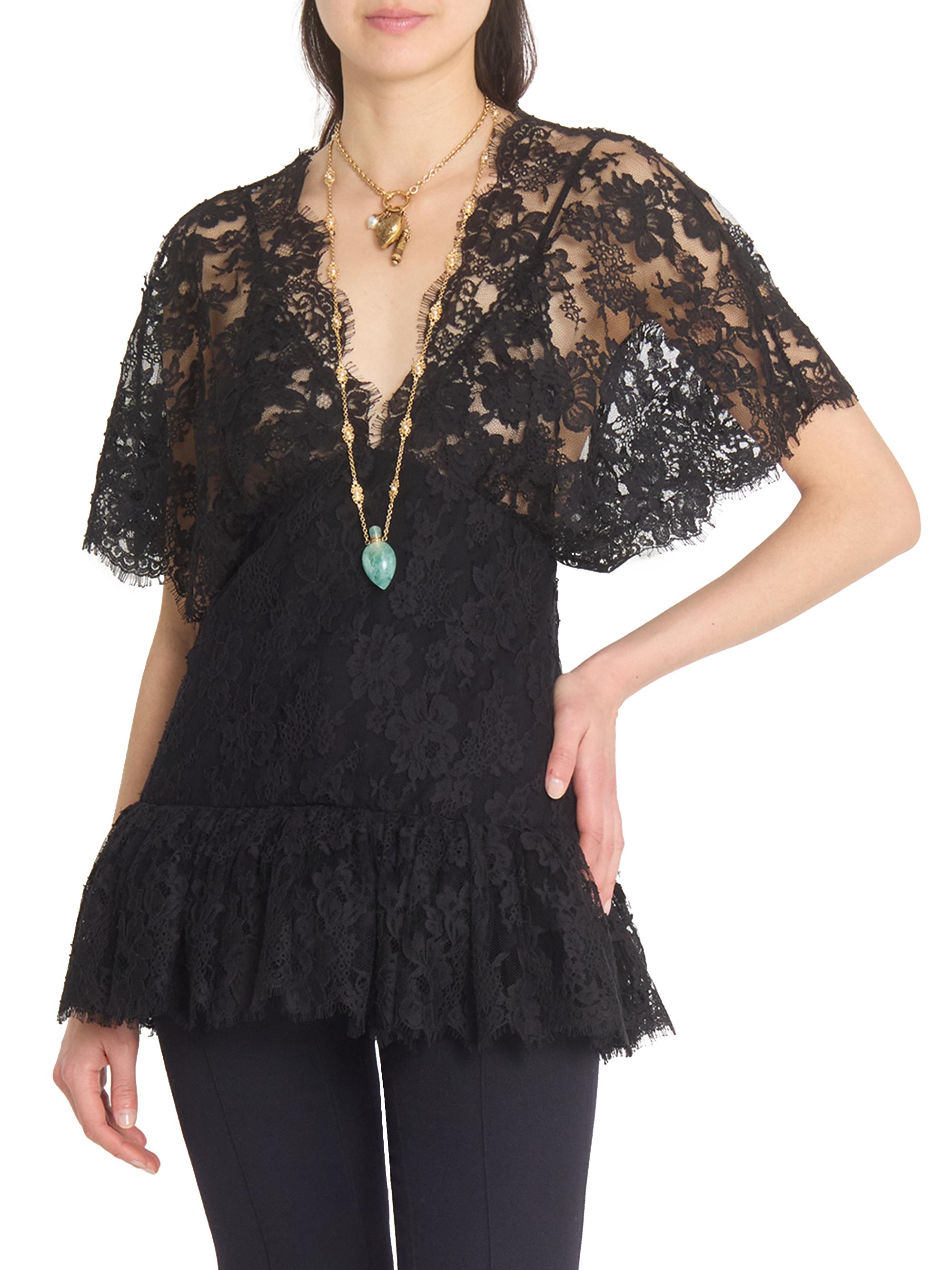 Chloé Ruffled Sheer Lace Top | Saks Fifth Avenue
