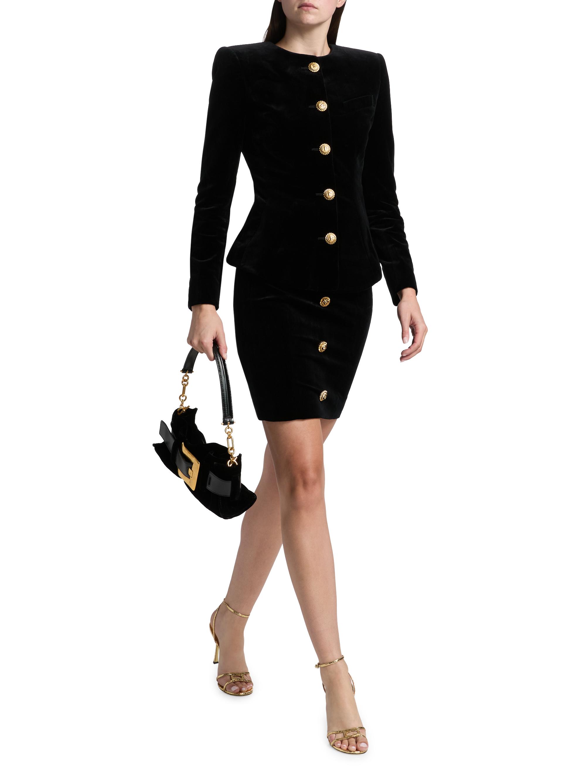 Balmain Velvet Body-Con Miniskirt | Saks Fifth Avenue