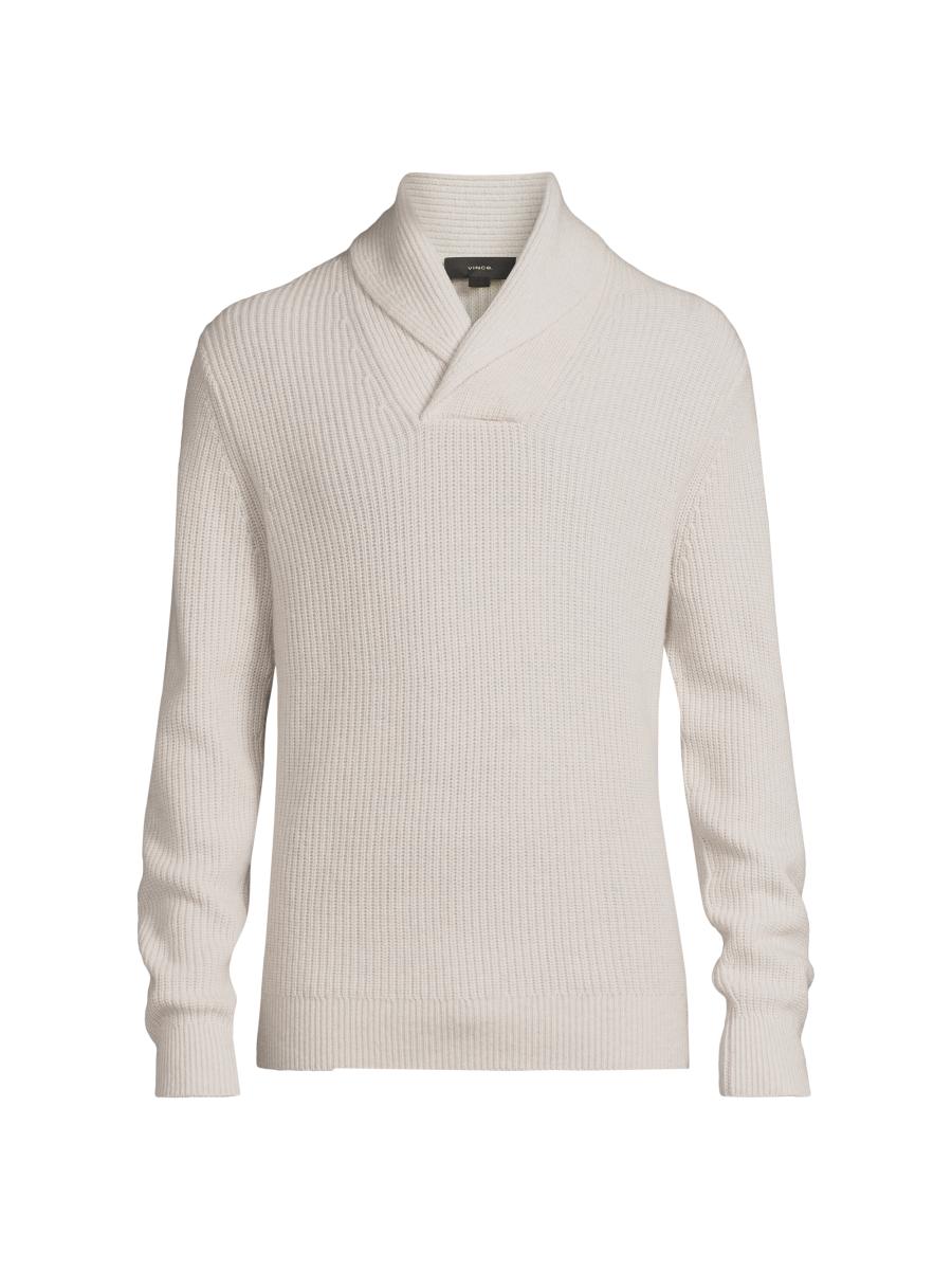 Vince Shaker Shawl Collar Wool-Cashmere Sweater | Saks Fifth Avenue