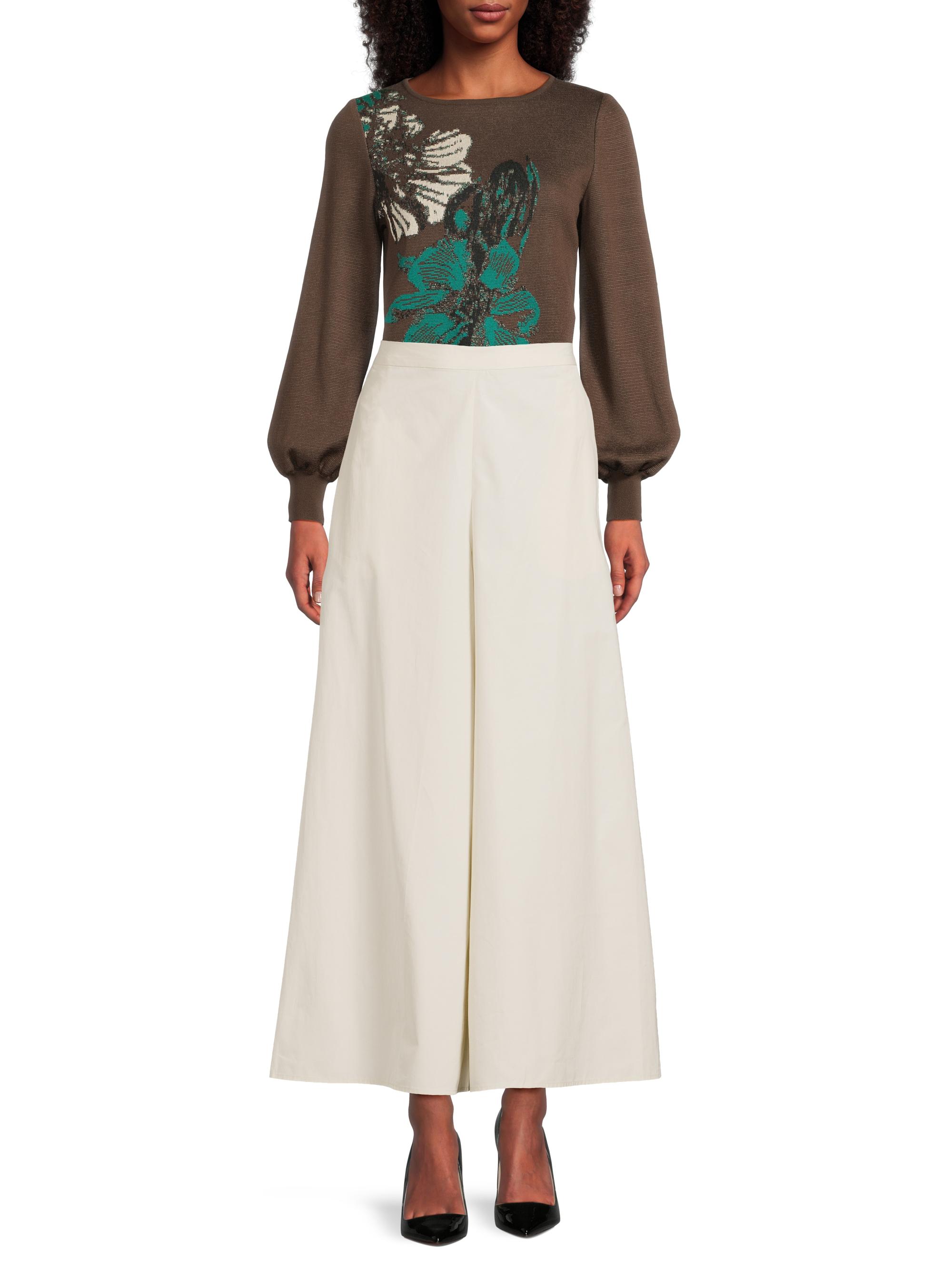 Ming Wang Missy Floral Jacquard Sweater | Saks Fifth Avenue