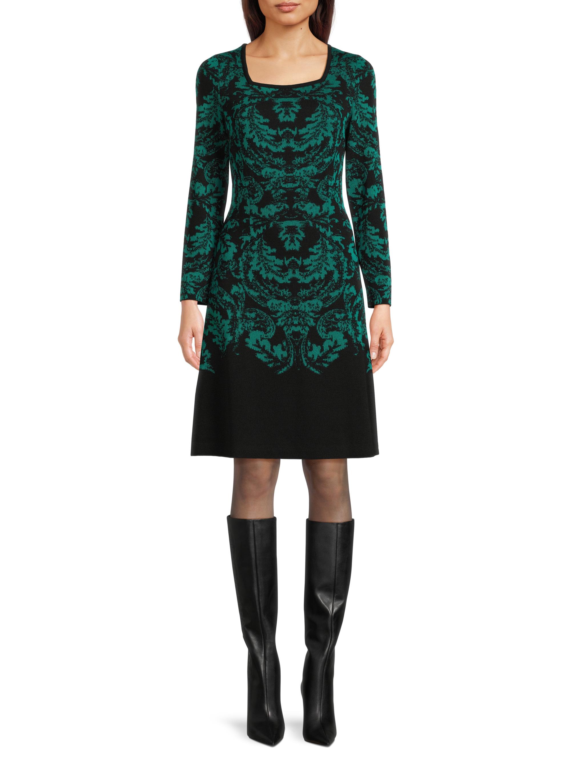 Ming Wang Missy Filigree Knit A-Line Knee-Length Dress | Saks Fifth Avenue