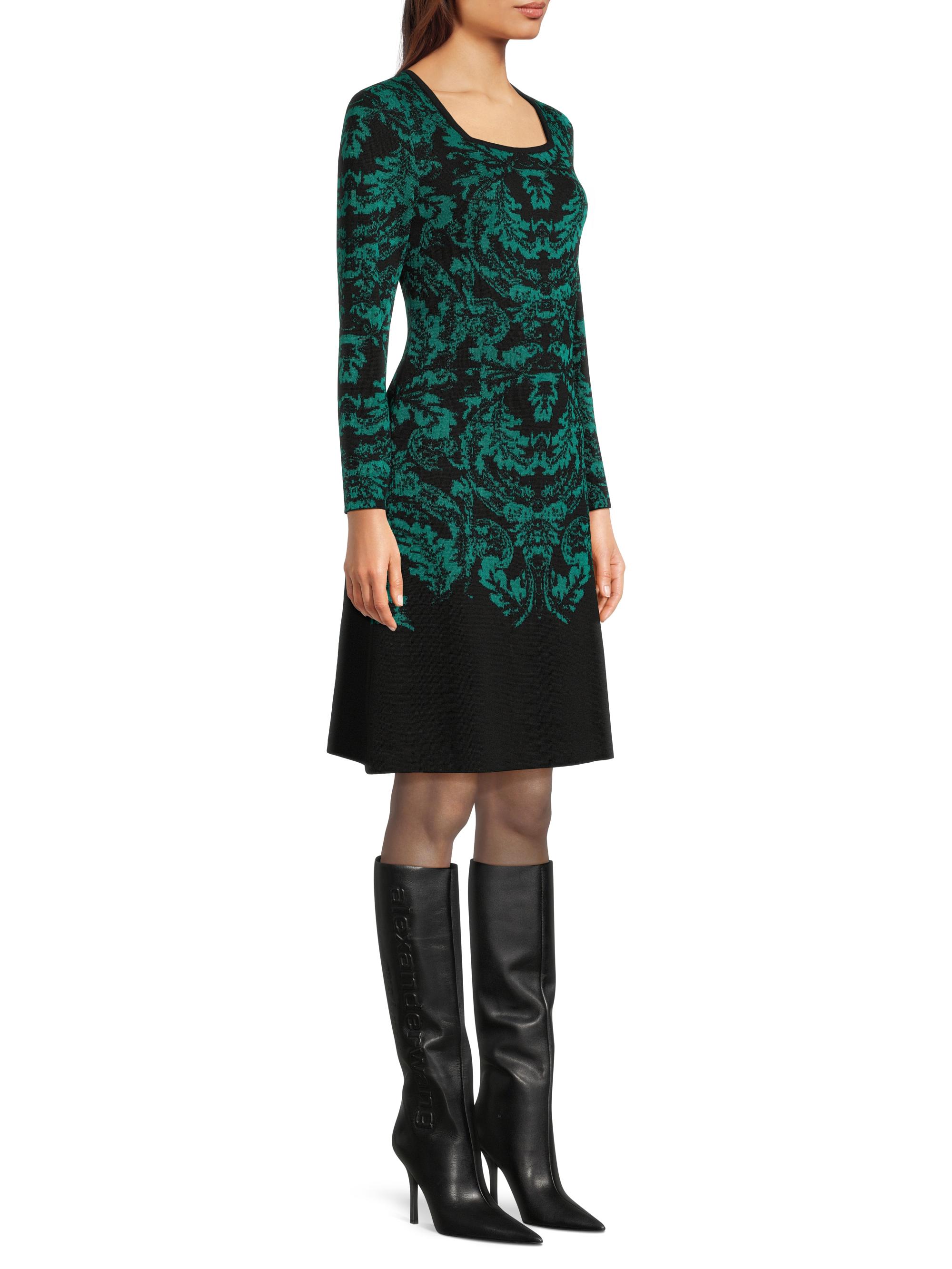 Ming Wang Missy Filigree Knit A-Line Knee-Length Dress | Saks Fifth Avenue