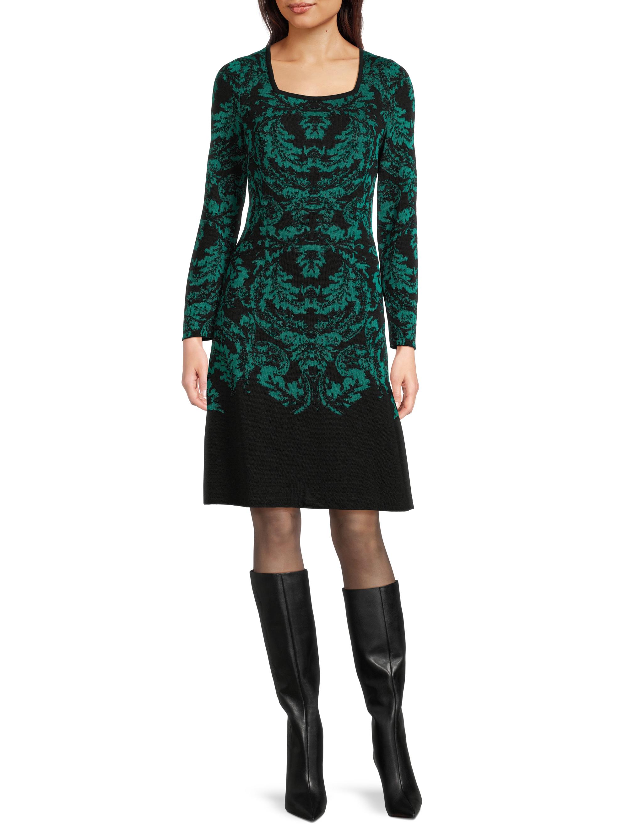 Ming Wang Missy Filigree Knit A-Line Knee-Length Dress | Saks Fifth Avenue