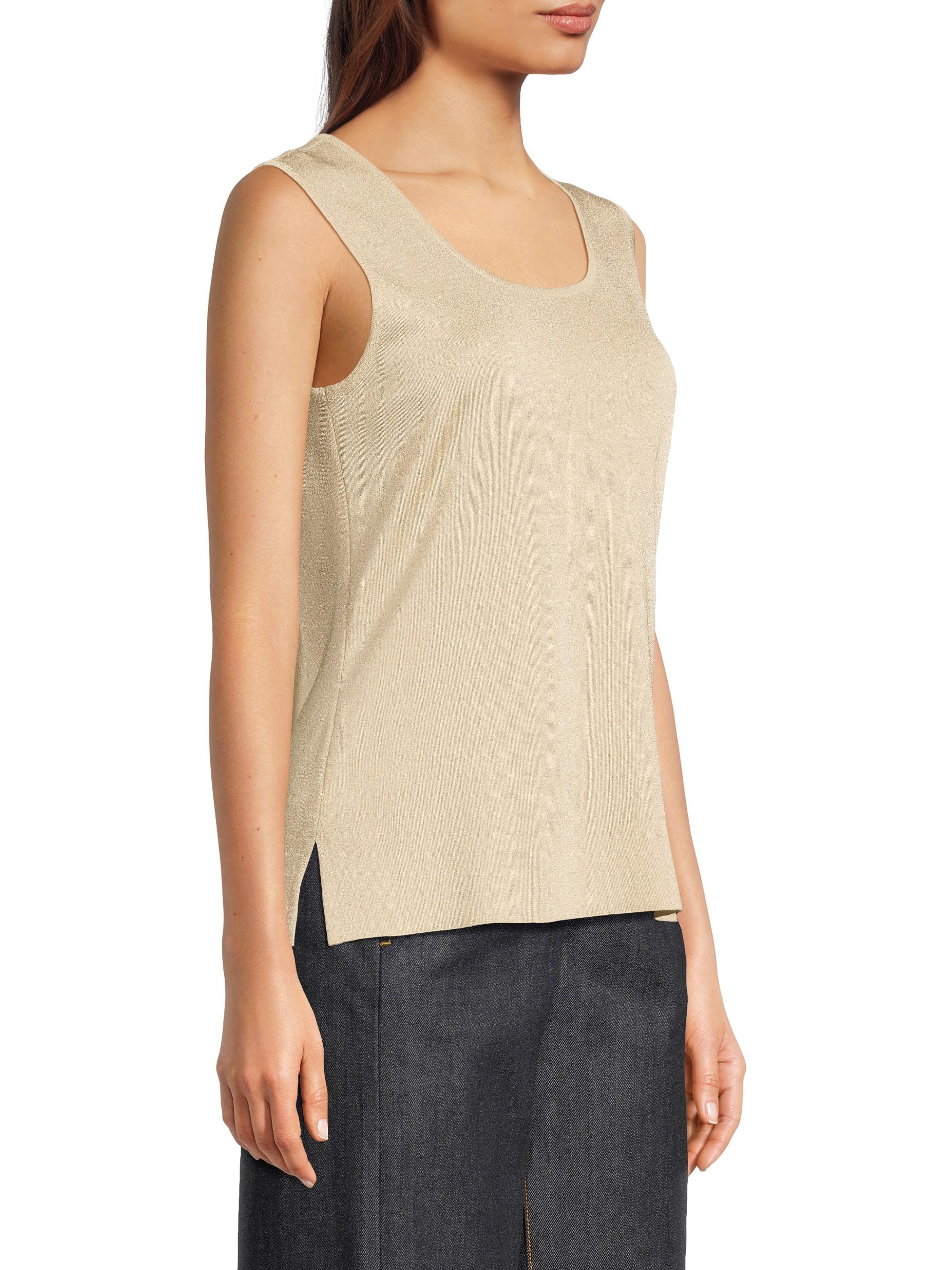 Ming Wang Missy Lurex-Knit Scoopneck Tank | Saks Fifth Avenue