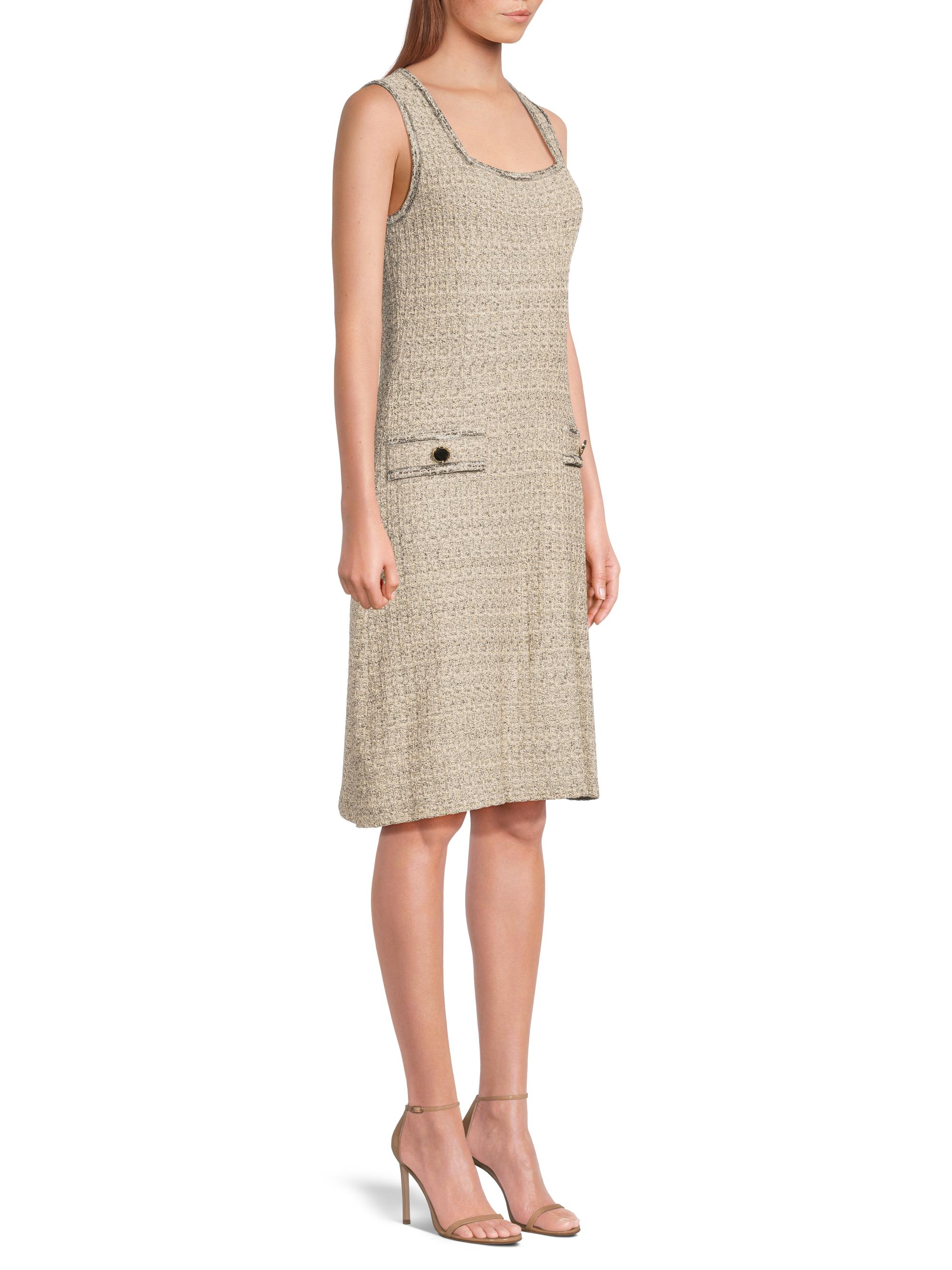 Ming Wang Ming Wang x Tanya Foster Shimmer Knit Tweed A-Line Dress | Saks Fifth Avenue