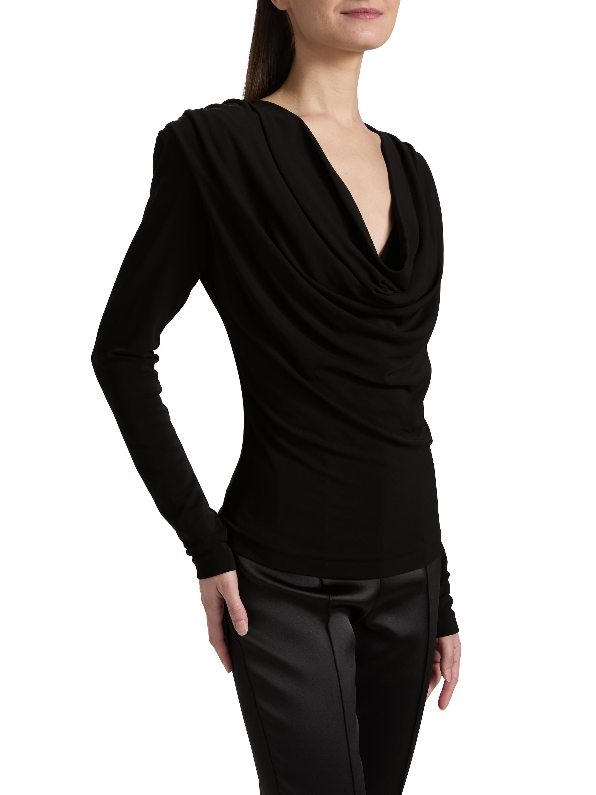 WARDROBE.NYC Evening Cowlneck Long-Sleeve Top | Saks Fifth Avenue