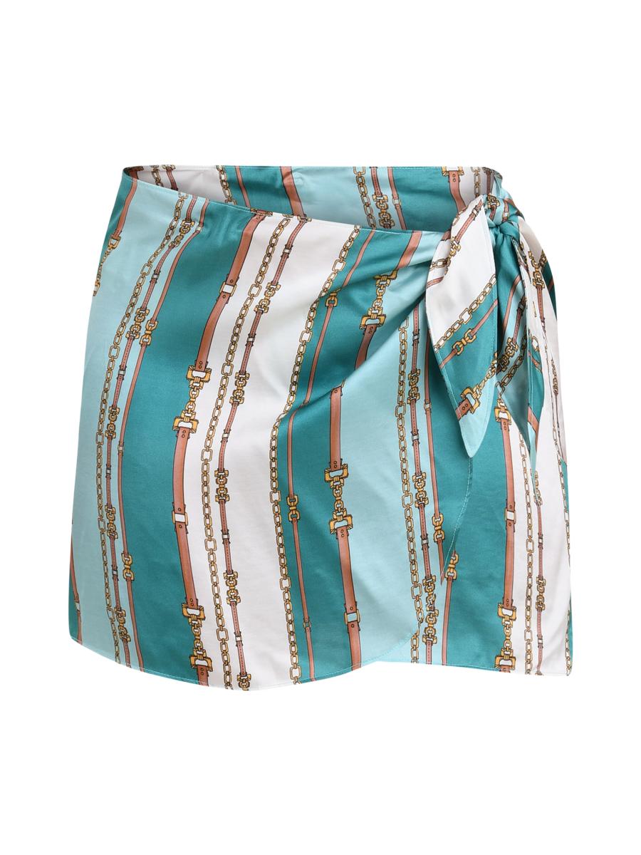 L'AGENCE Marceline Belt-Print Satin Pareo | Saks Fifth Avenue