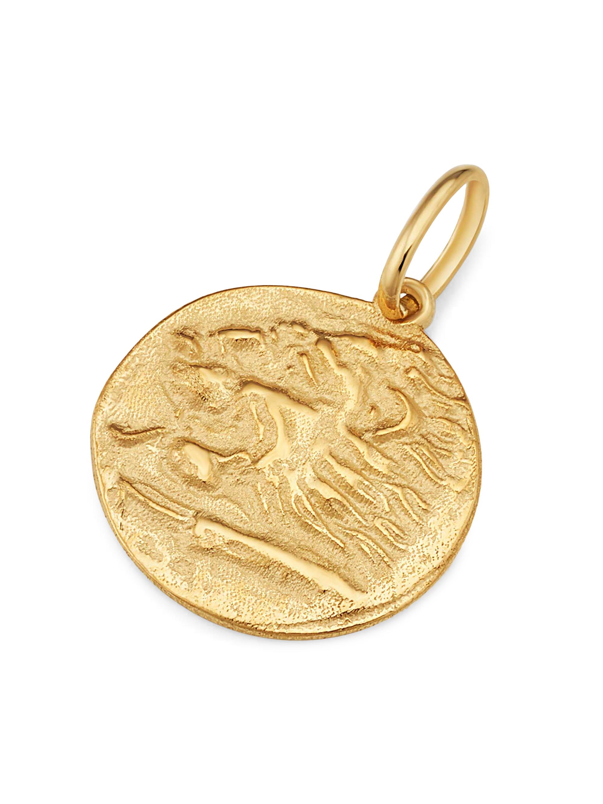 Oradina 14K Yellow Gold Greek Lion Medallion Pendant Charm | Saks Fifth ...