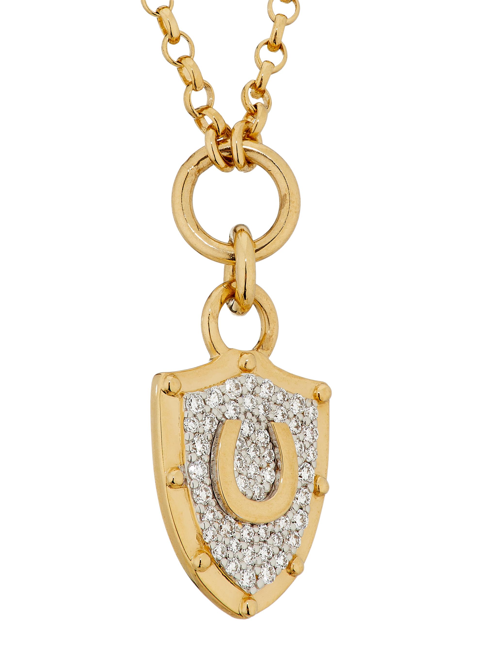 Foundrae Protection 18K Yellow Gold & 0.19 TCW Diamond Horseshoe Crest ...