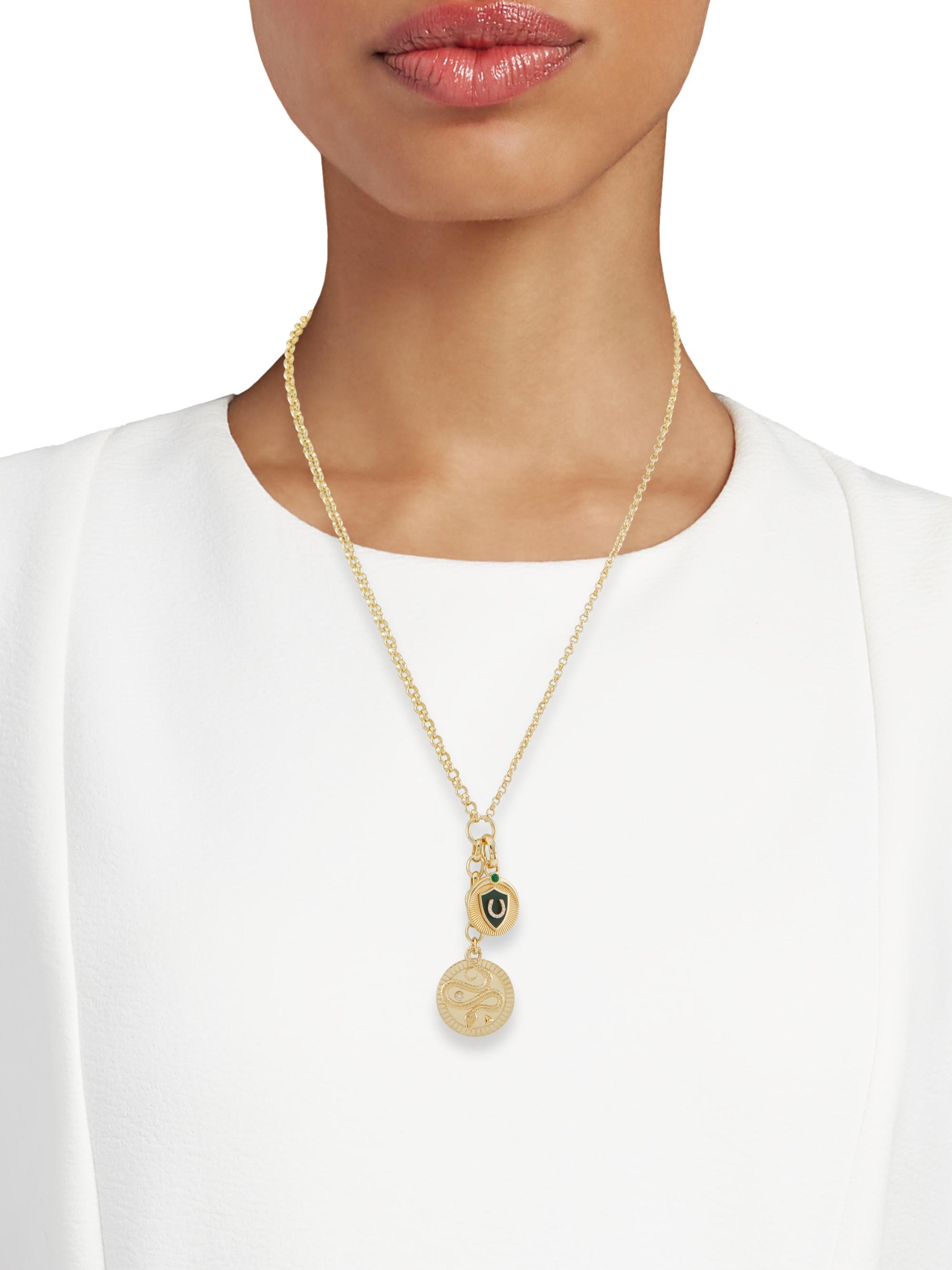 Foundrae Protection Wholeness & Protection 18K Yellow Gold & 0.038 TCW ...