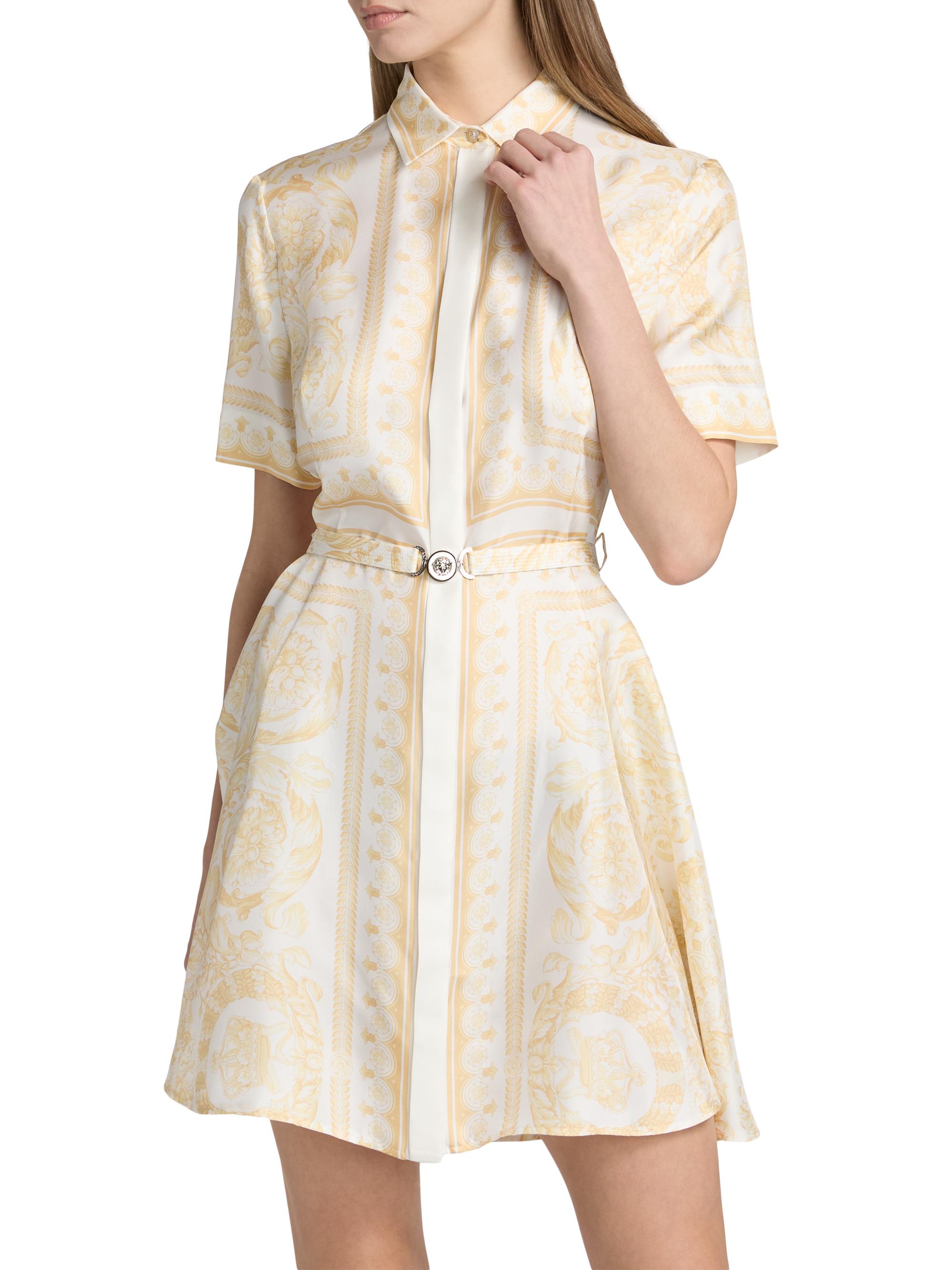 Versace Barocco 92 Foulard Silk Twill Shirtdress | Saks Fifth Avenue